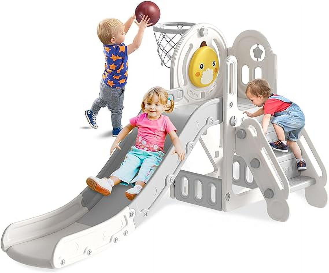 Suteck 5 in 1 Toddler Slide, Slide for Toddlers Age 1-3 with Basketball ...