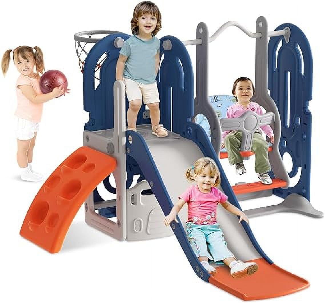 Suteck 5 in 1 Toddler Slide, Swing and Slide for Toddlers Age 1-3 with ...