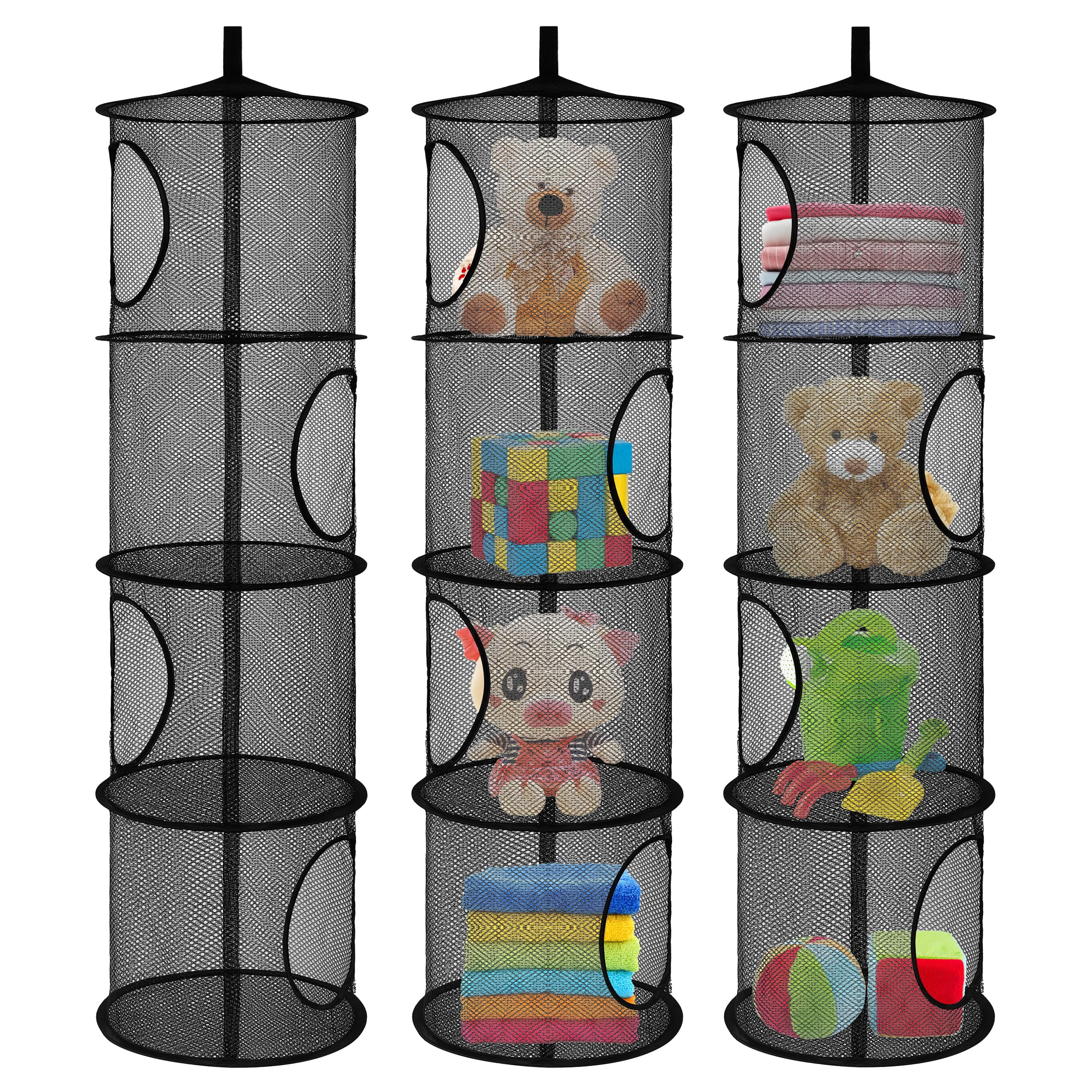 Sutinban 3 Pcs Hanging Mesh Storage Basket for Kids Room, Bathroom and ...