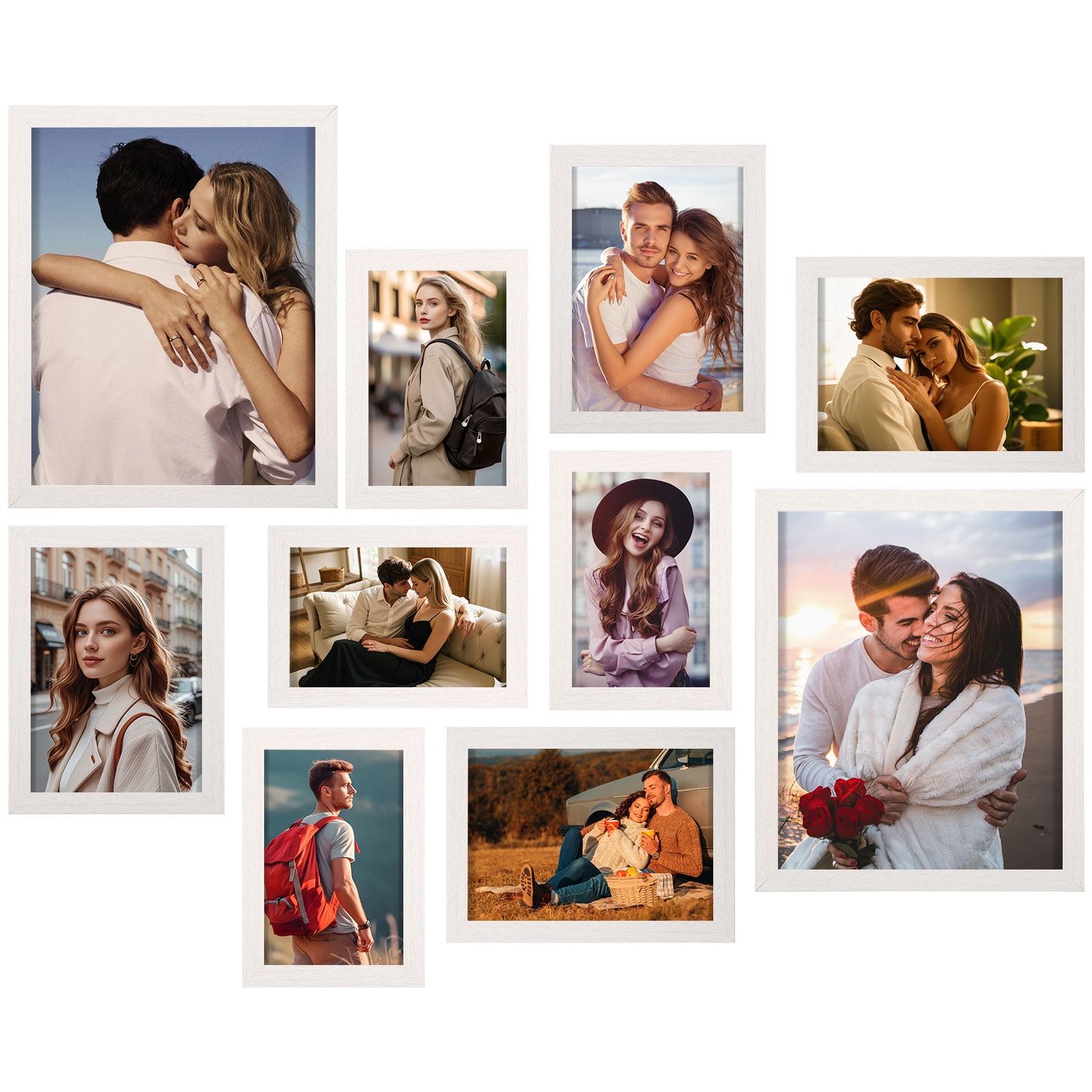 Sutowe 10 Pack Picture Frame Collage Wall Decor Kit Versatile Portable ...