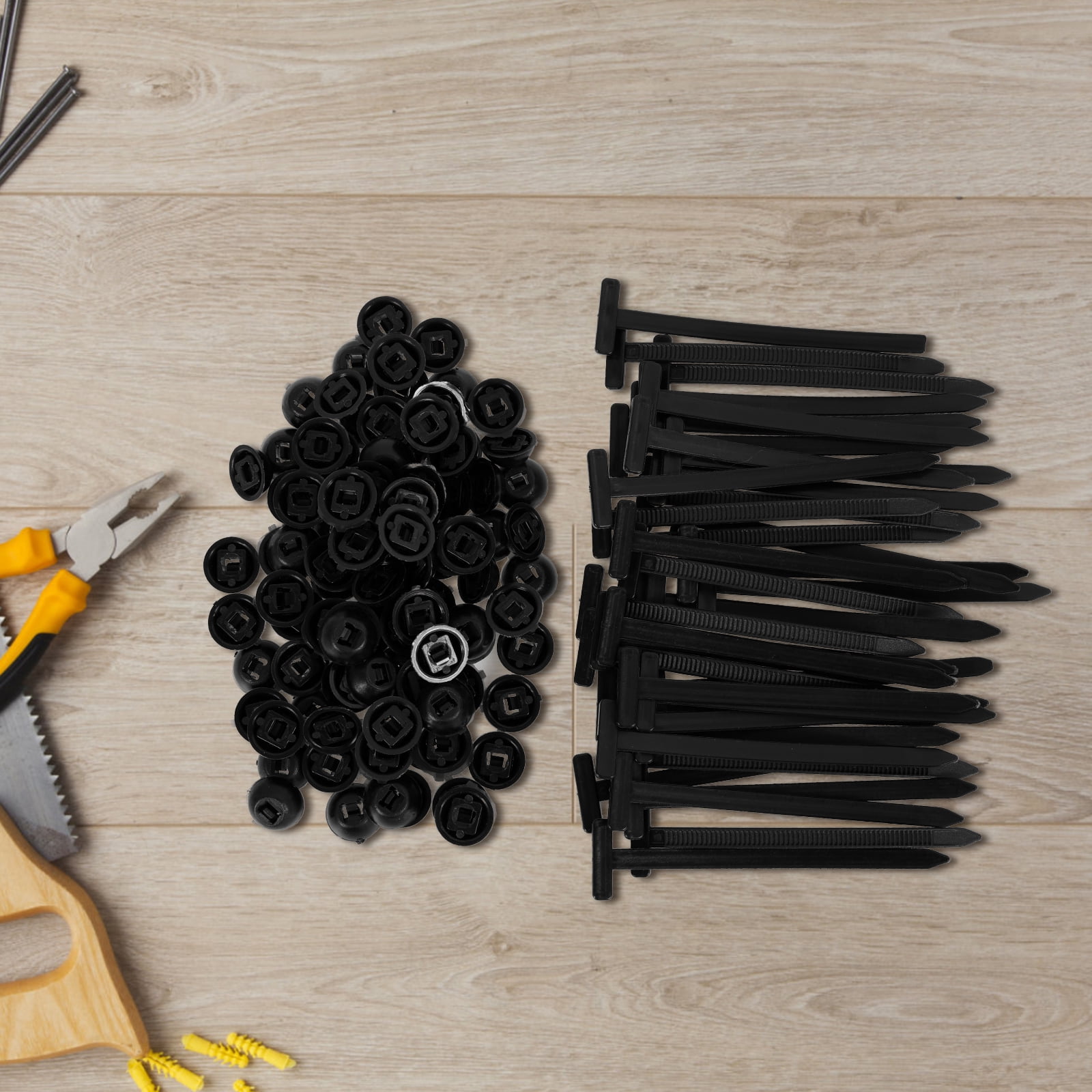 Sutowe 100/200 Pcs Universal Cable Tie Buckle Self Locking Nylon Zip ...