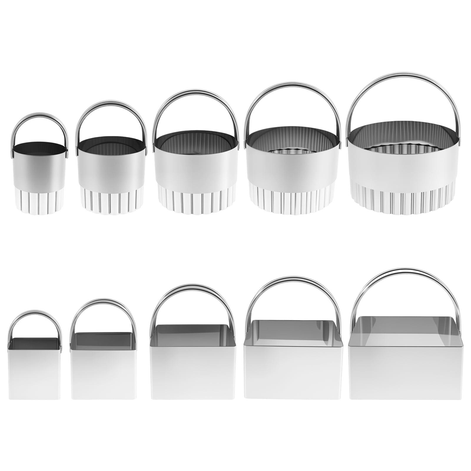 Sutowe 10Pcs Biscuit Cutter Set Stainless Steel Cookie Cutter Set with ...