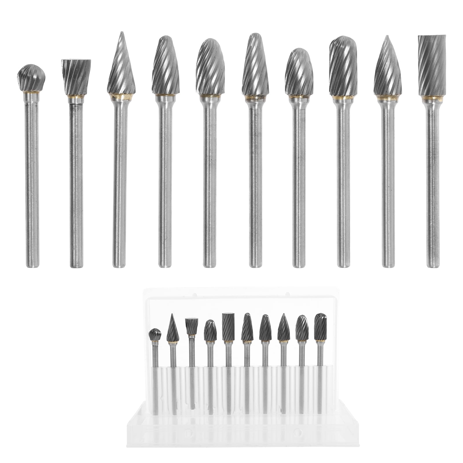 Sutowe 10Pcs Carbide Burr Set 1/4inch Shank Rotary Burr Set Tungsten ...