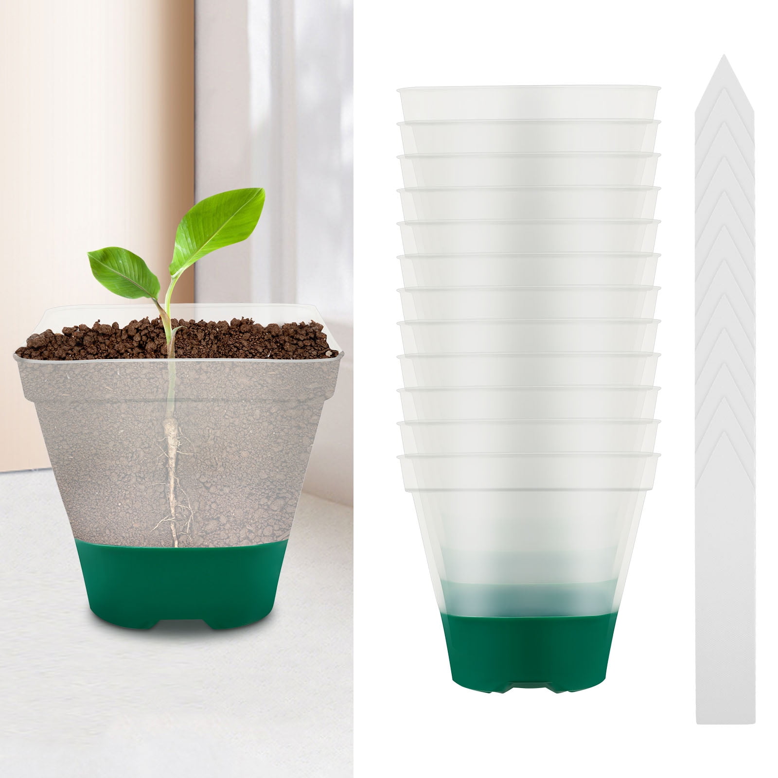 Sutowe 12 Pcs Nursery Pots with Humidity Dome and Silicone Base ...