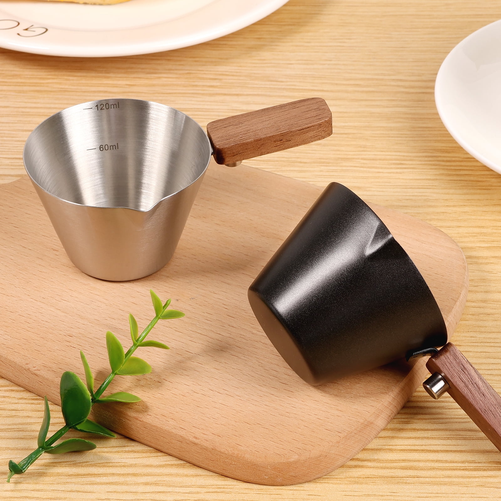 Sutowe 2 Pcs Espresso Measuring Cup 120ml Stainless Steel Espresso Shot ...
