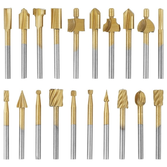 Sutowe 20Pcs Wood Carving Bits for Rotary Tools High Speed Steel ...