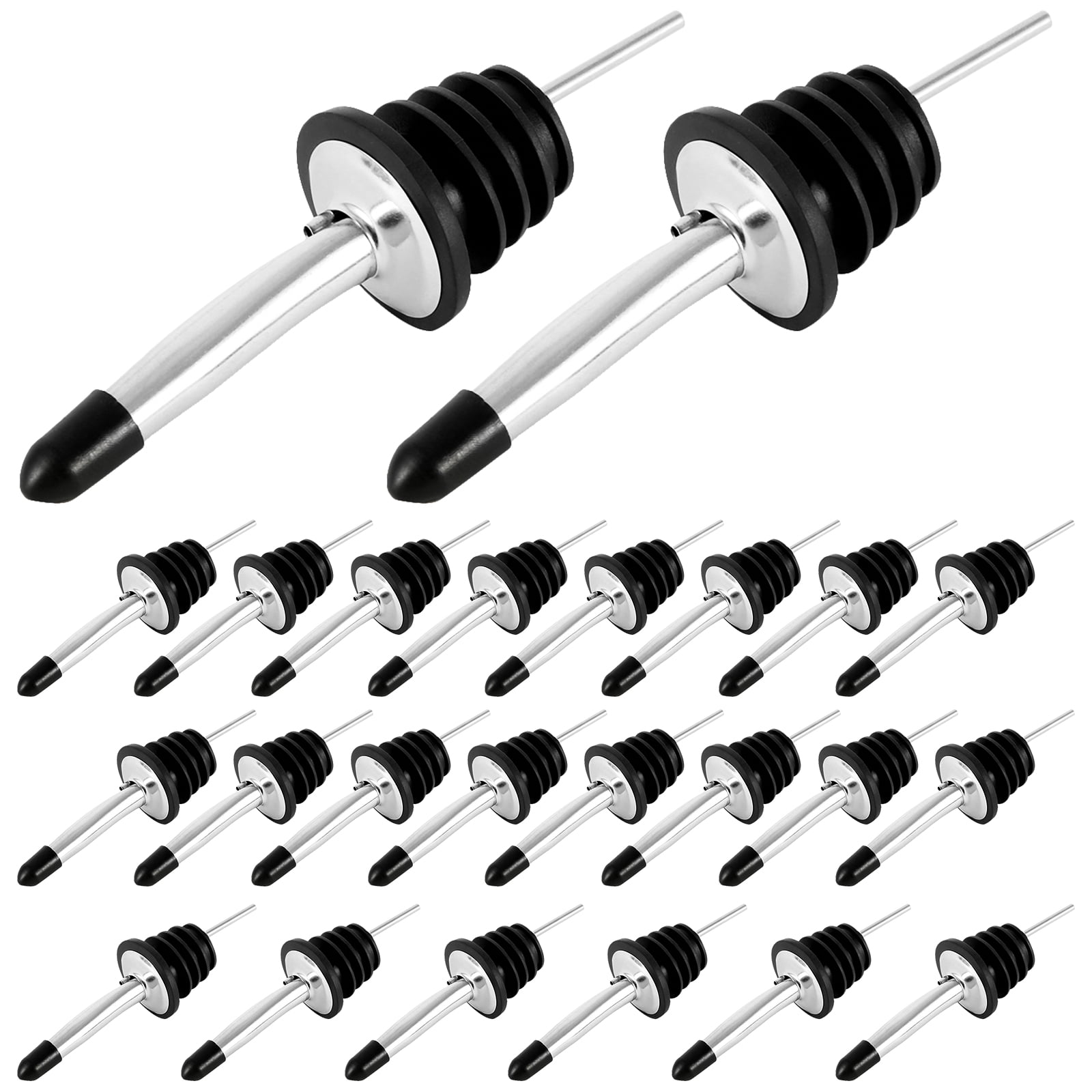 Sutowe 24Pcs Liquor Bottle Pourer Stainless Steel Wine Bottle Pourer ...