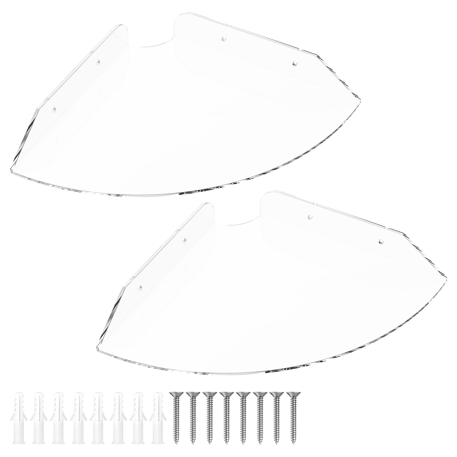 Sutowe 2Pcs Acrylic Corner Shelf Wall Mounted Transparent Bathroom ...