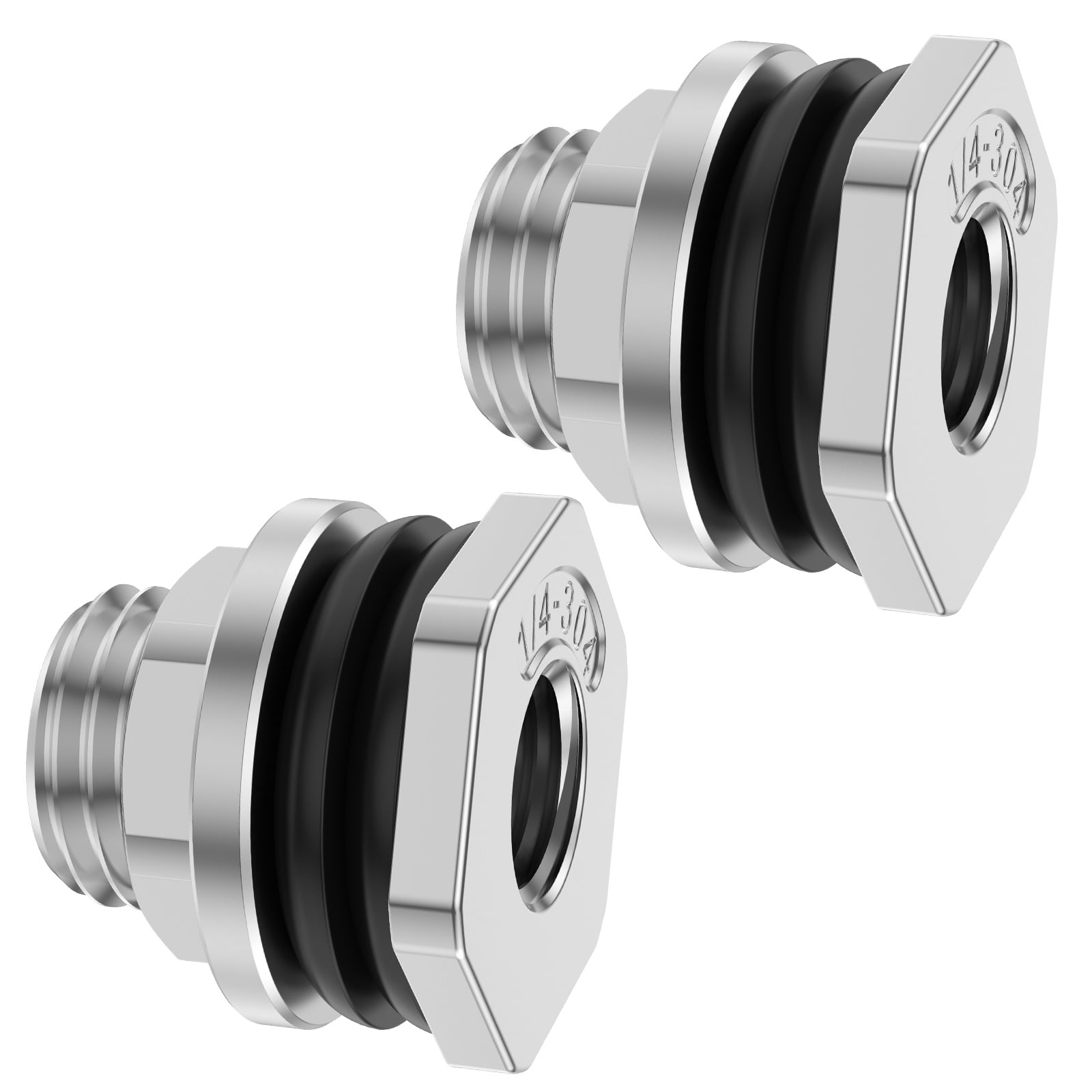 Sutowe 2Pcs Bulkhead Water Tank Fittings Stainless Steel Bulkhead ...