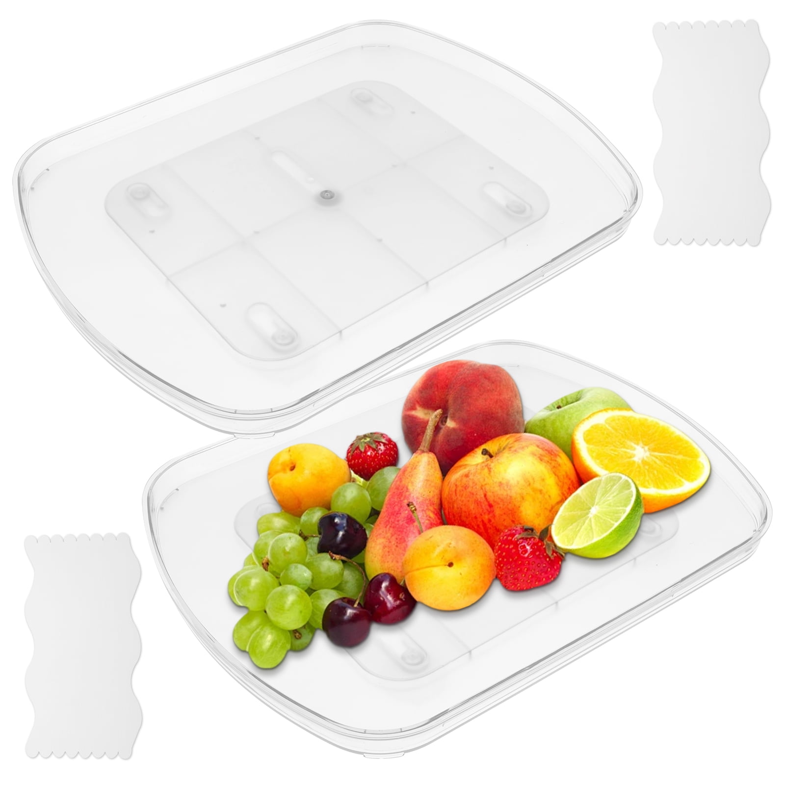 Sutowe 2Pcs Transparent Plastic Rectangular Fridge Organizer for ...