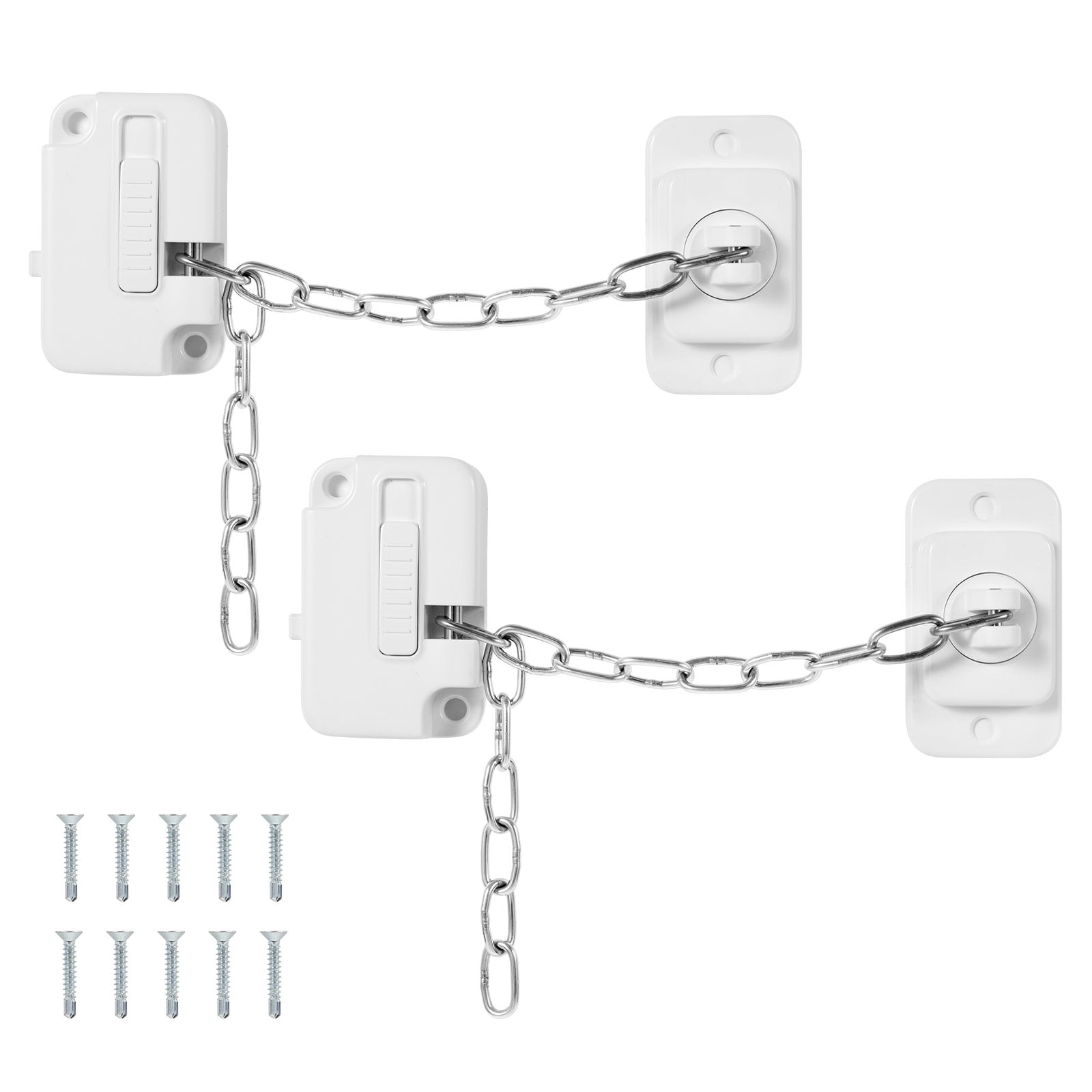 Sutowe 2Pcs Window Lock Chain Adjustable Sliding Door Restrictor No ...