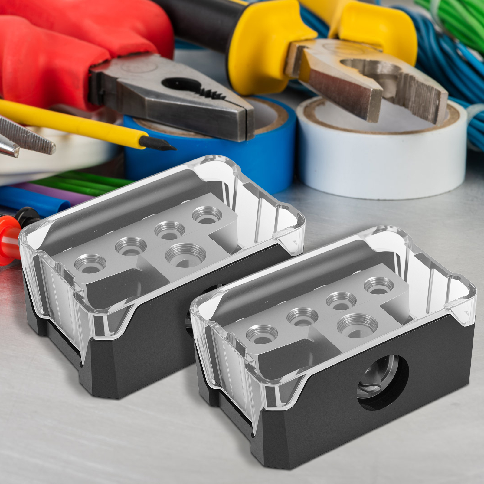 Sutowe 2Pcs Zinc Alloy 4 Way Ground Distribution Block Stable ...