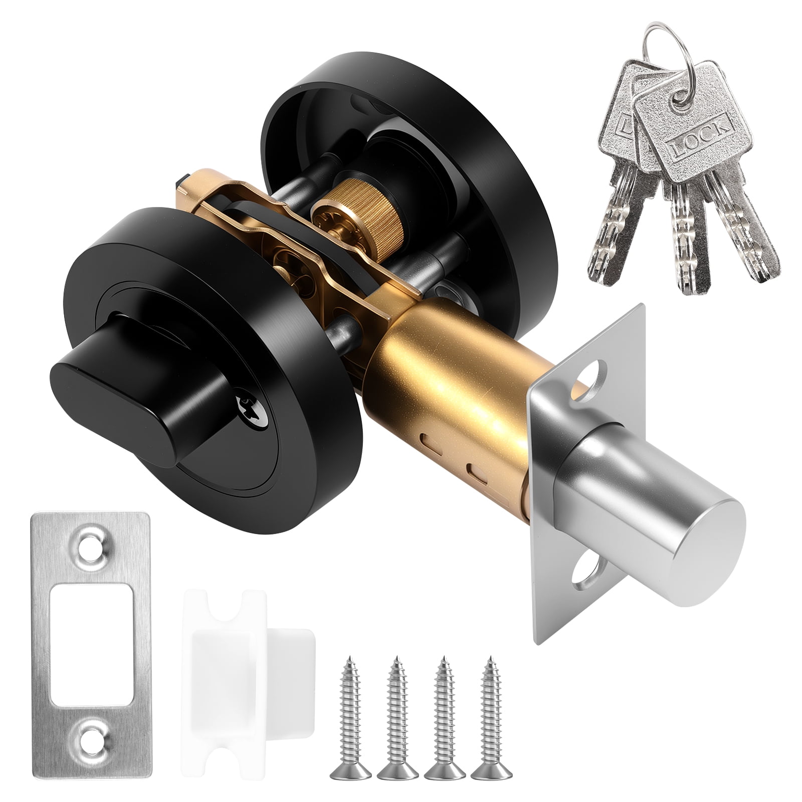 Sutowe 2SET Round Deadbolt Lock Zinc Alloy Single Cylinder Deadbolt ...