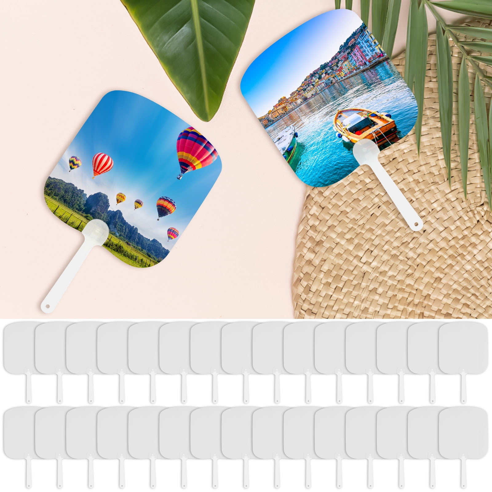 Sutowe 30Pcs PET Plastic DIY Sublimation Fans With Detachable Handle ...