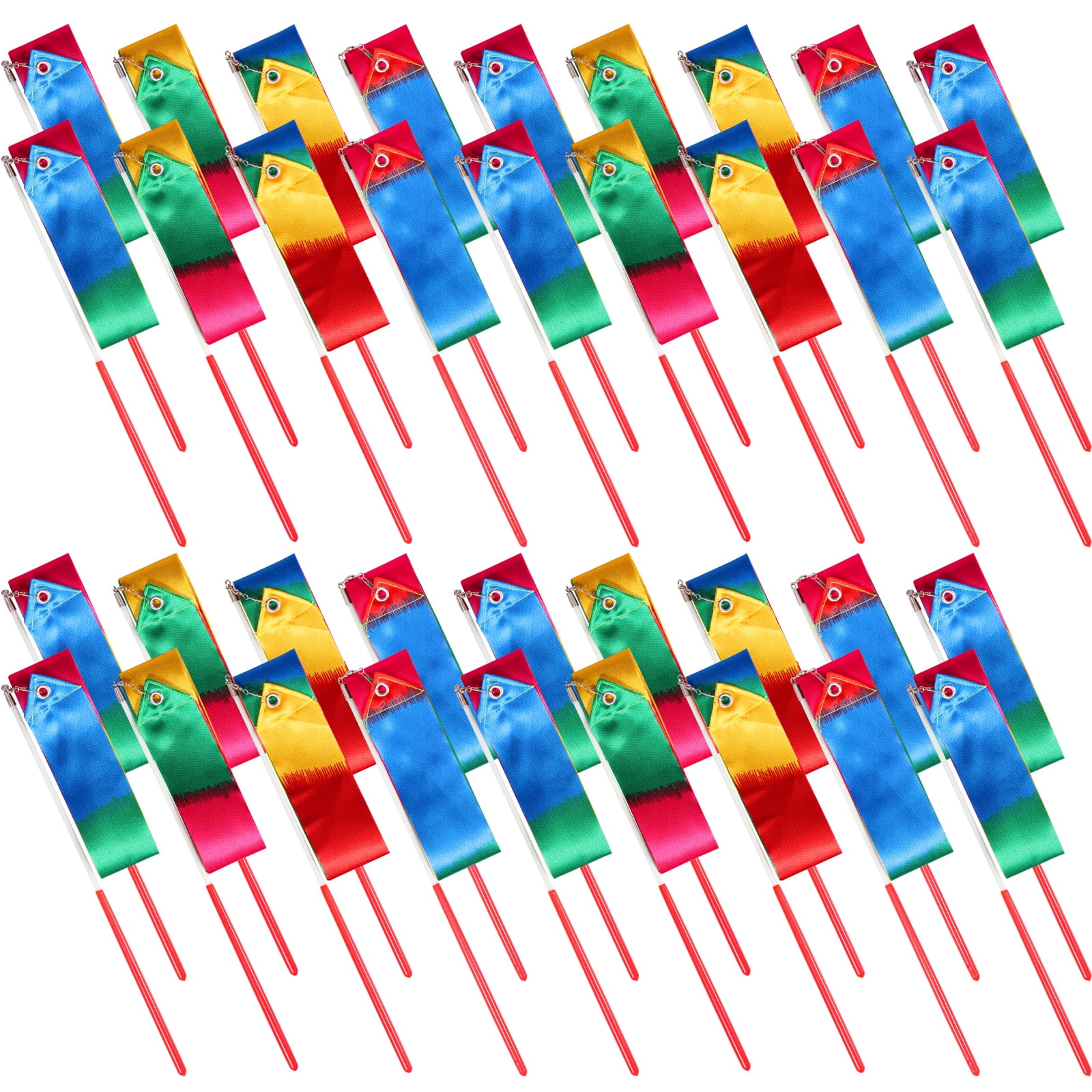 Tcwhniev 36 Pcs Ribbon Dancing Wand for Kids Colorful Dance Ribbon ...