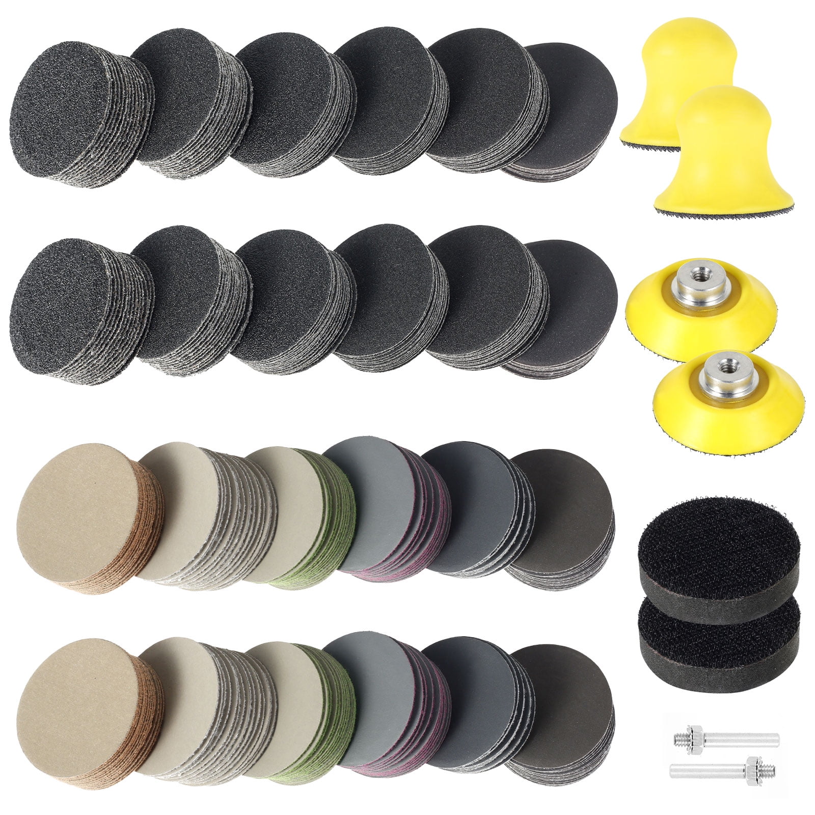 Sutowe 368 Pcs 2 Inch Wet Dry Sanding Disc Set Assorted 60-10000 Grits Silicon Carbide Sanding ...