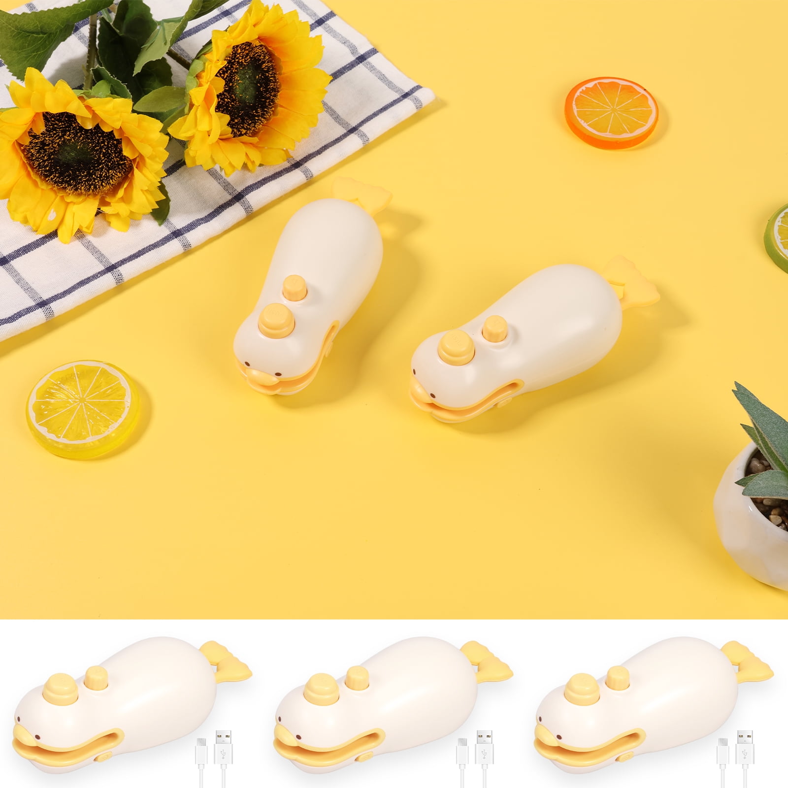 Sutowe 3Pcs Mini Bag Sealer with Cutter and Magnet Rechargeable Chip ...