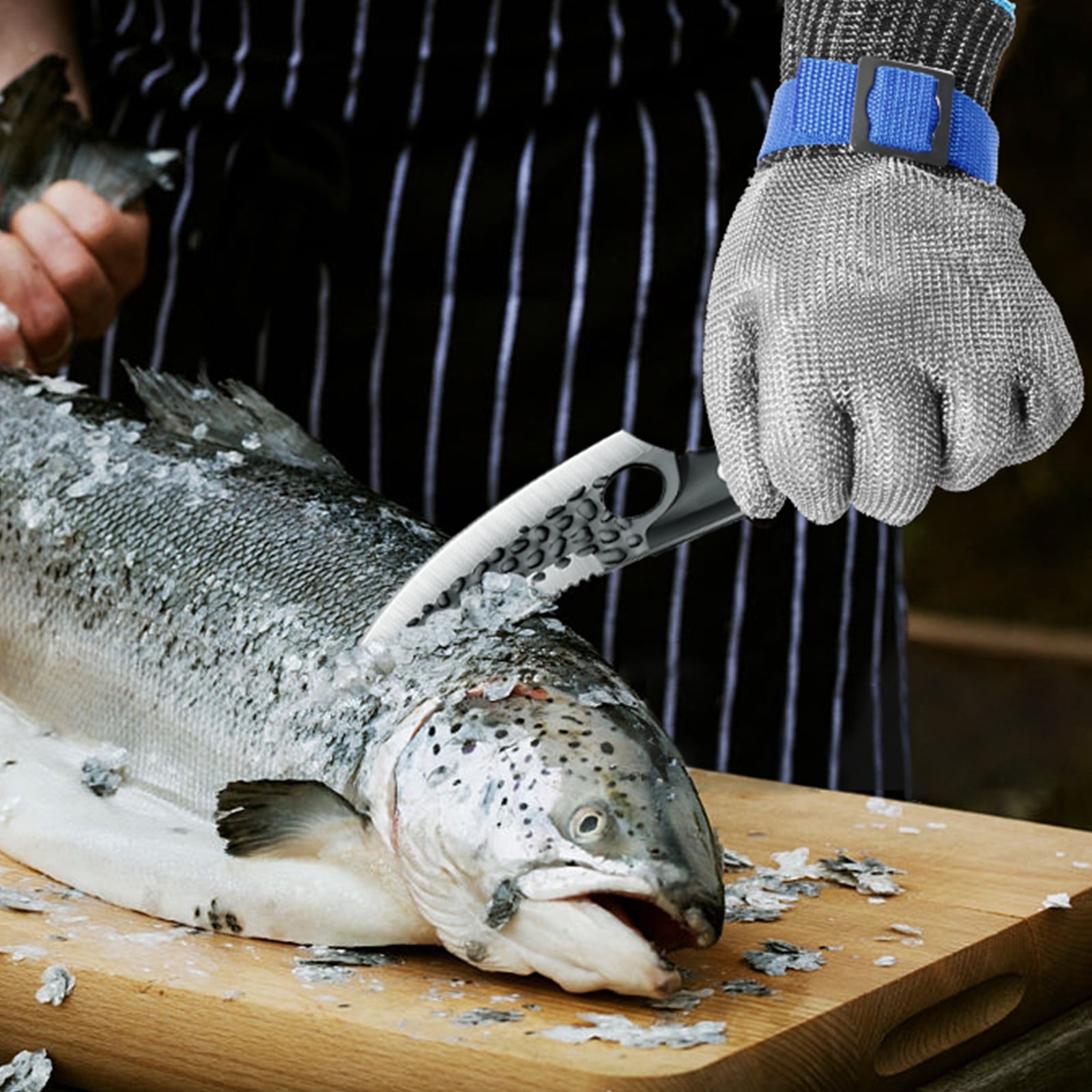 Sutowe 4 Pcs Cut Resistant Gloves Stainless Steel Wire Safety Kitchen ...