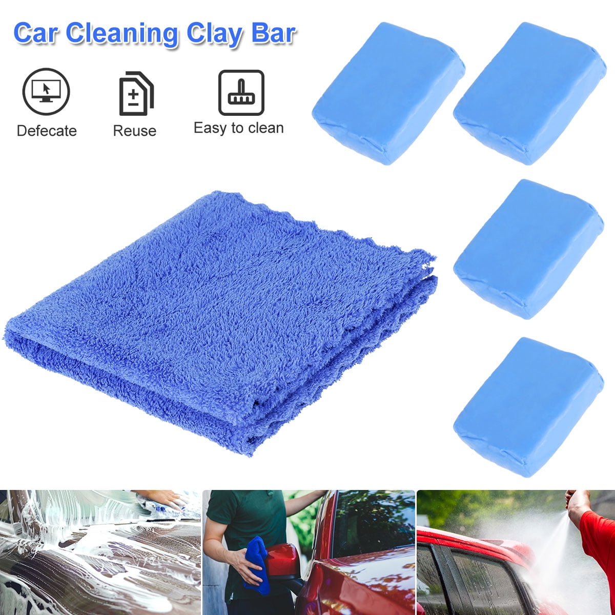 Sutowe 4 x 100g Reusable Car Clay Bar Auto Detailing Car Magic Clay Bar ...