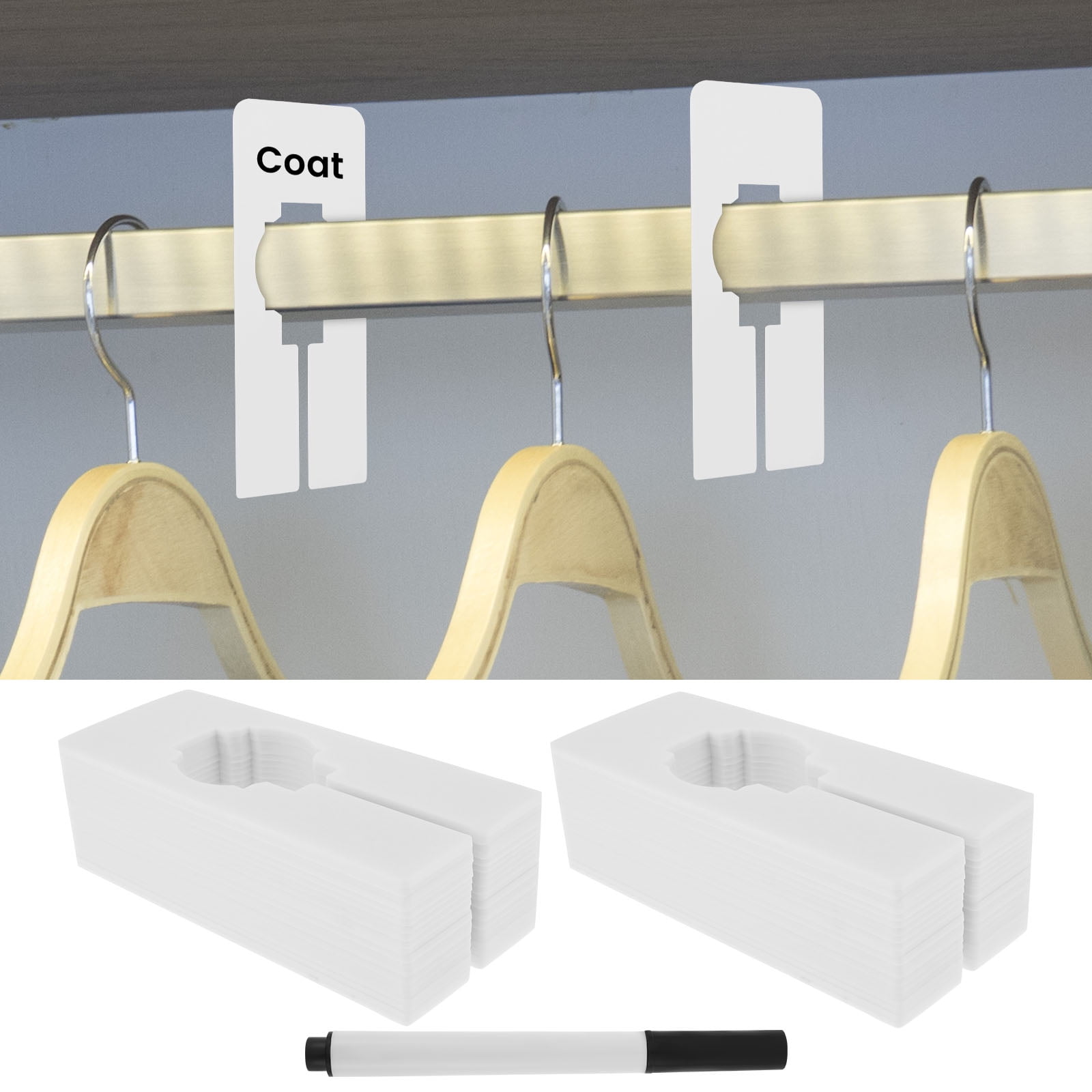 Sutowe 40 Pcs Clothing Rack Size Dividers Reusable Plastic Clothes Rack ...