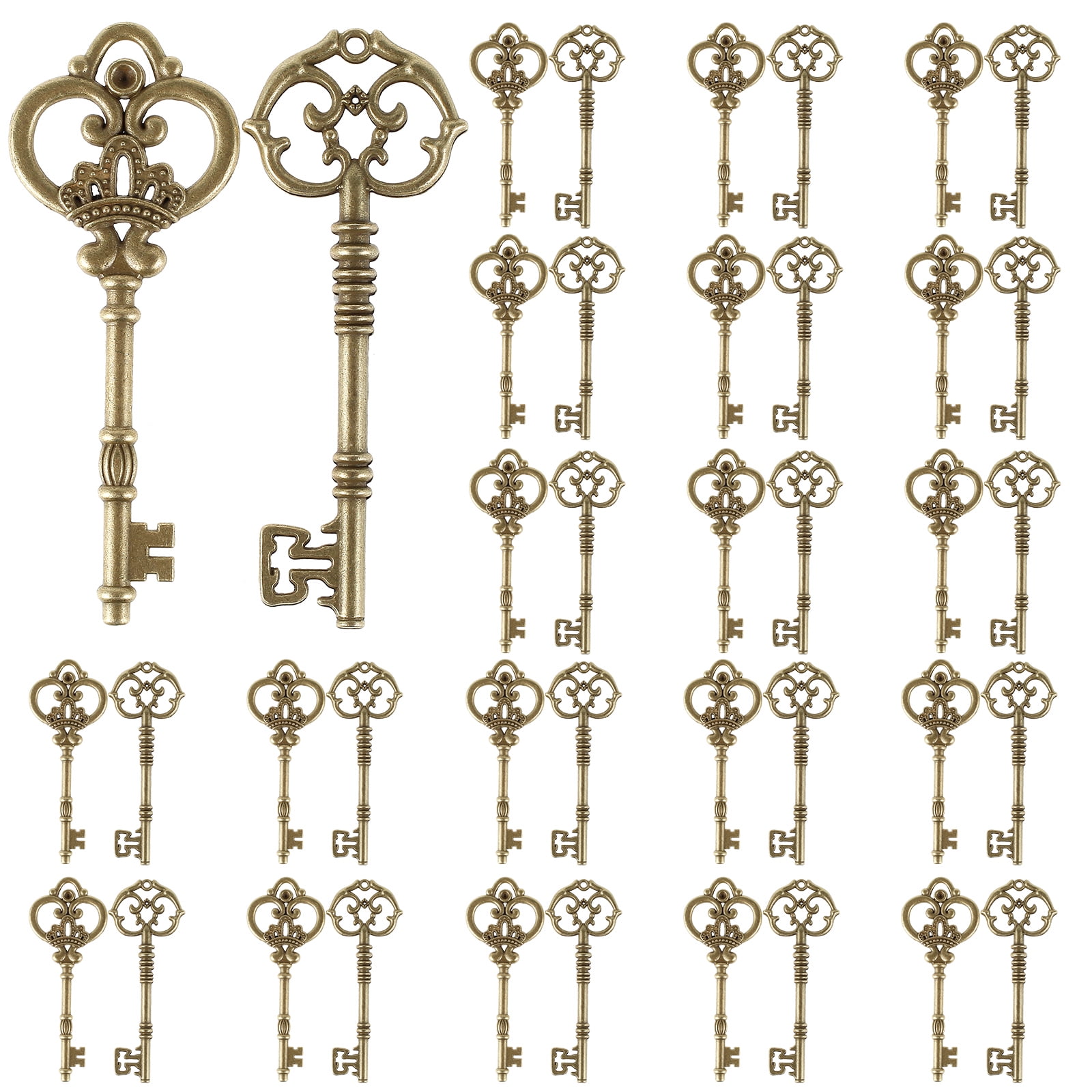 Sutowe 40Pcs Antique Skeleton Keys Decorative Vintage Key Portable Skeleton Keys Bulk Skeleton ...