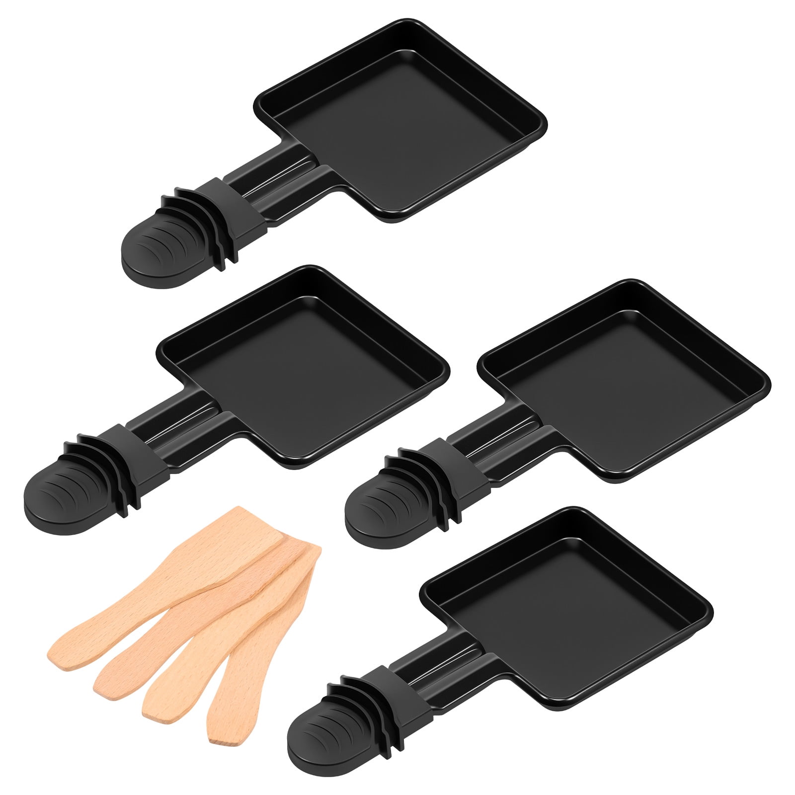 Sutowe 4Pcs Mini Raclette Grill Pan Non Stick Coating Cheese Pan Square ...