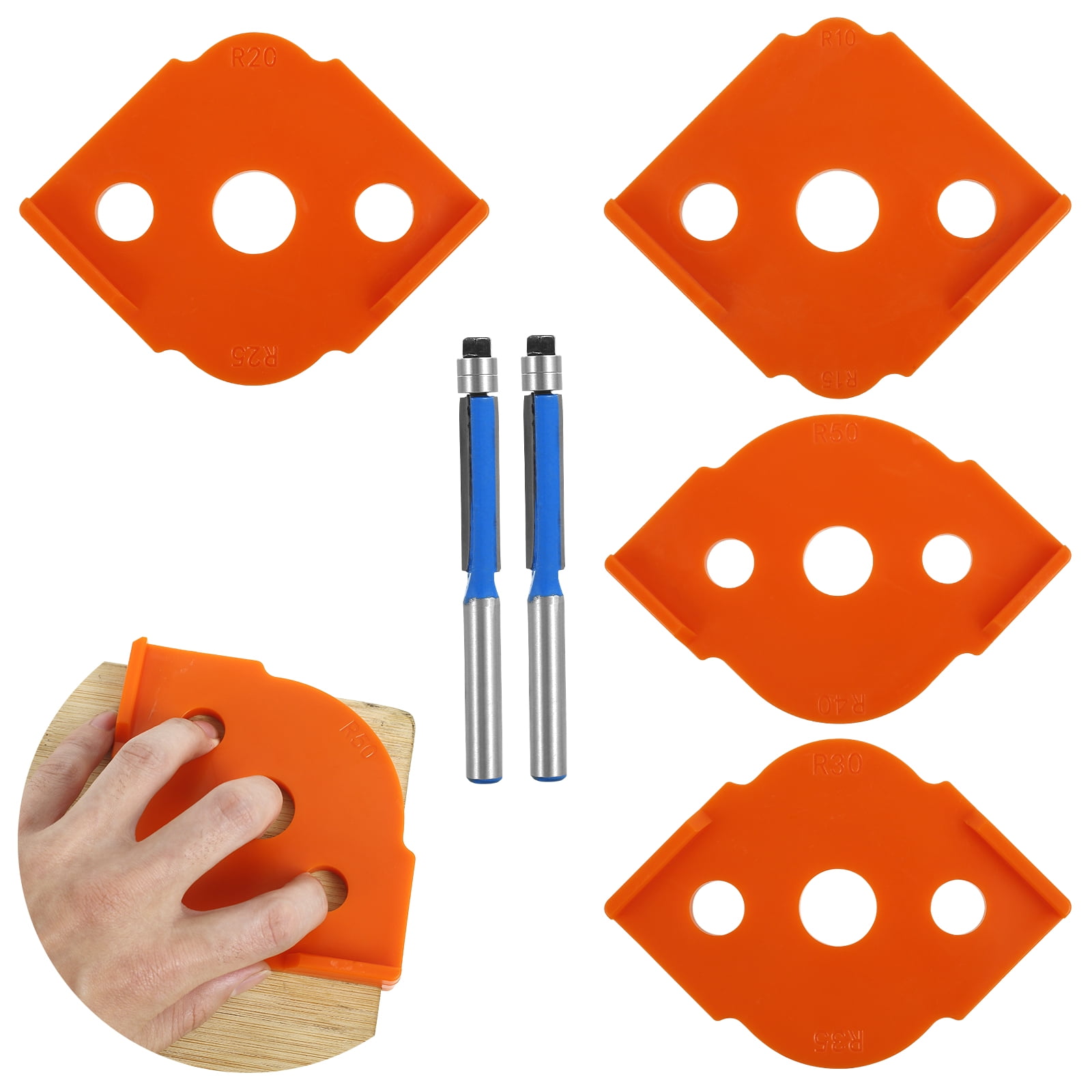 Sutowe 4Pcs Round Corner Radius Template ABS Radius Jig Router Template ...