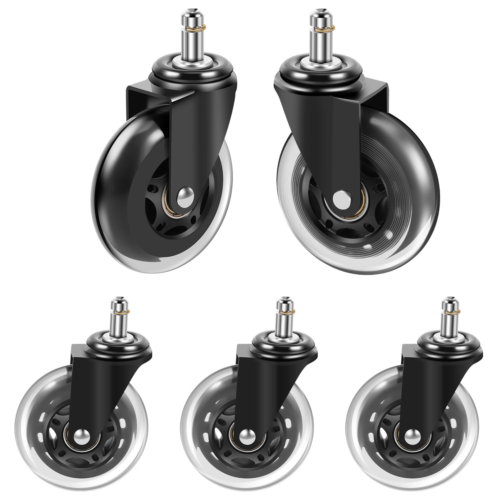 Sutowe 5Pcs Office Chair Wheels Replacement 3 Inch Heavy Duty Office ...