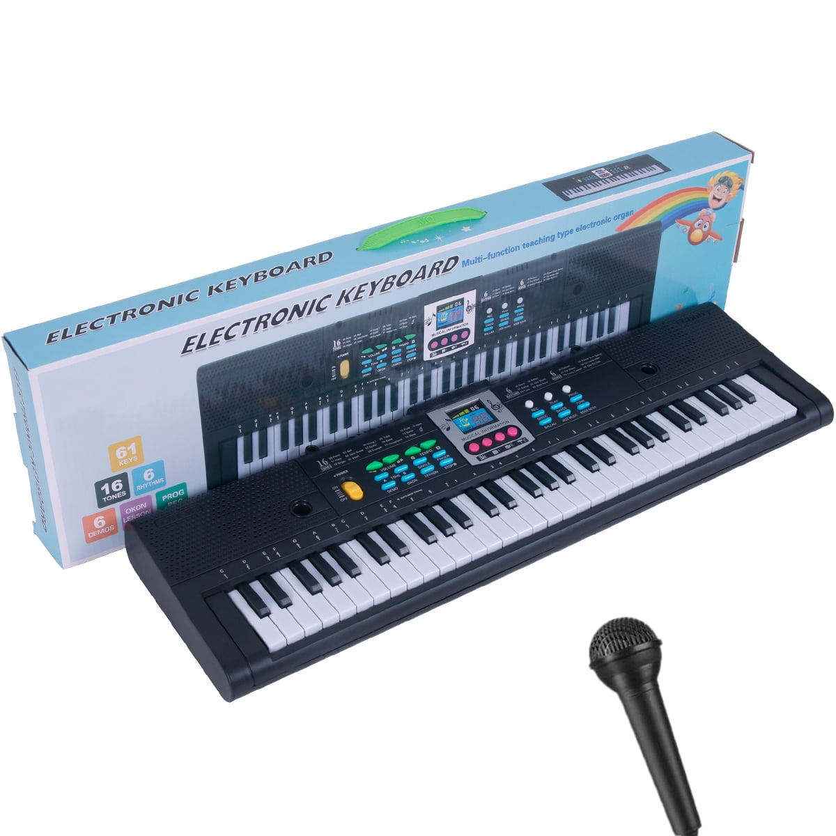 Sutowe 61-Key Electronic Keyboard with Recording Playback, USB Power ...