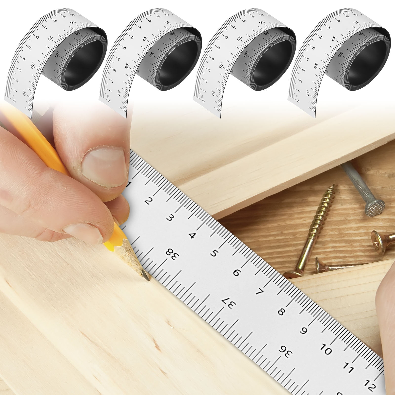 Sutowe 8Pack Magnetic Ruler Tape High Precision Inch Centimeter Scale ...