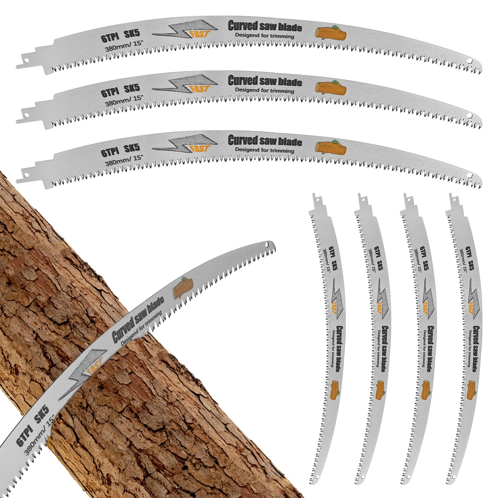 Sutowe 8Pcs 15 Inch Arc Edge Reciprocating Saw Blade Triple Ground ...
