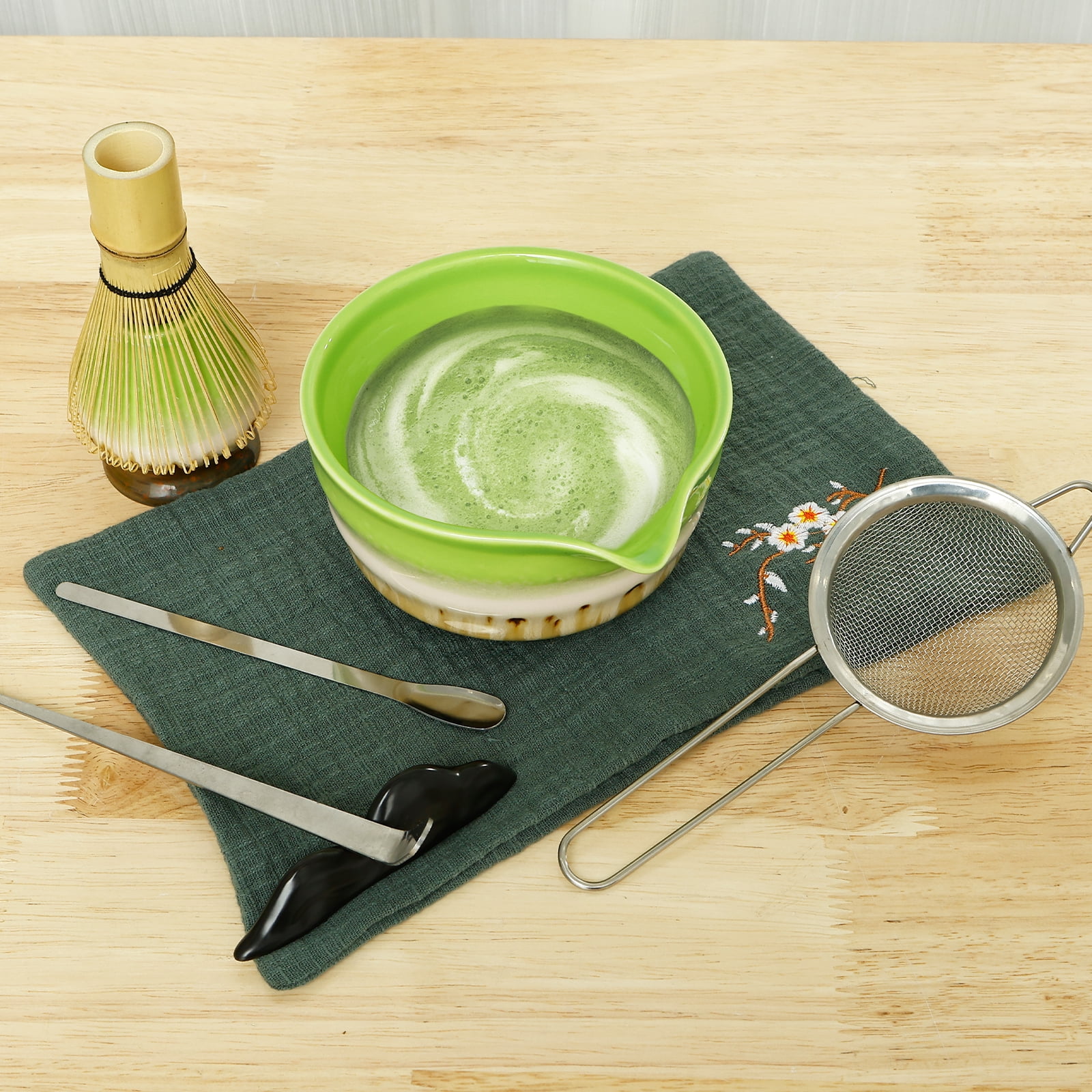 Sutowe 8Pcs Matcha Whisk Set Ceramic Matcha Bowl with Strainer Tea ...