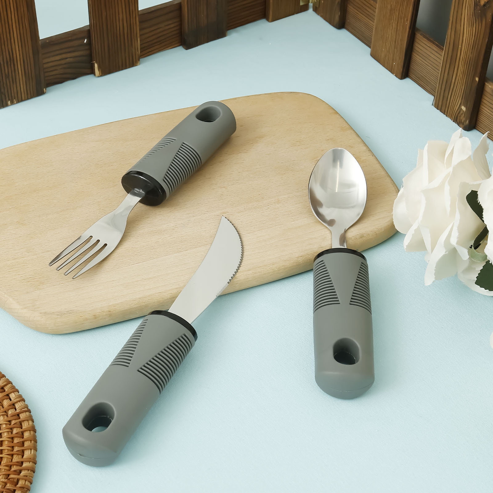 Sutowe Adaptive Utensil Set Stainless Steel Adaptive Cutlery Set Anti ...