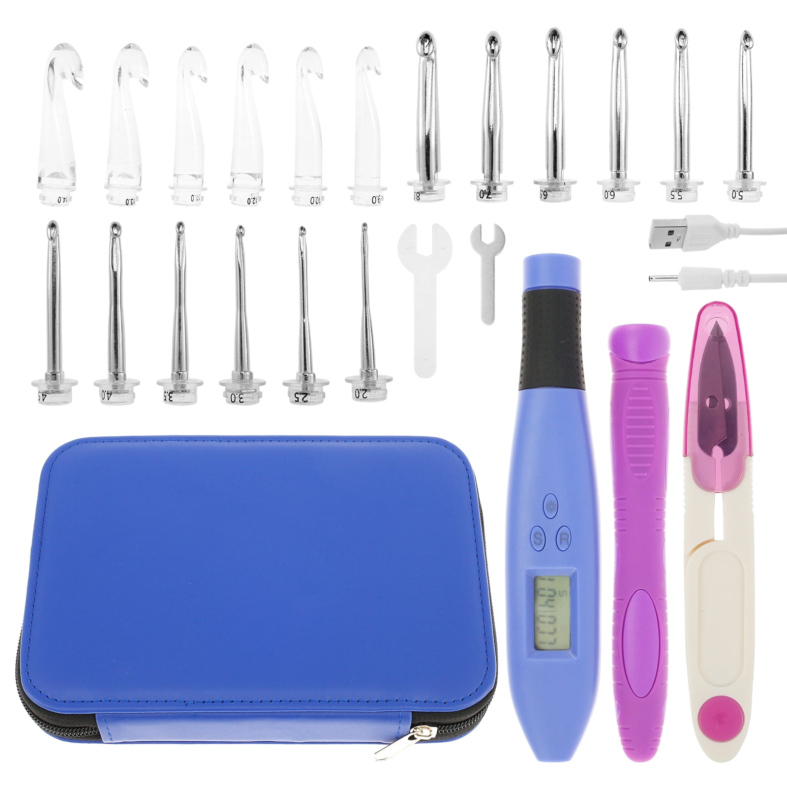 Sutowe Counting Crochet Hook Set Digital Ergonomic Portable Light Up ...