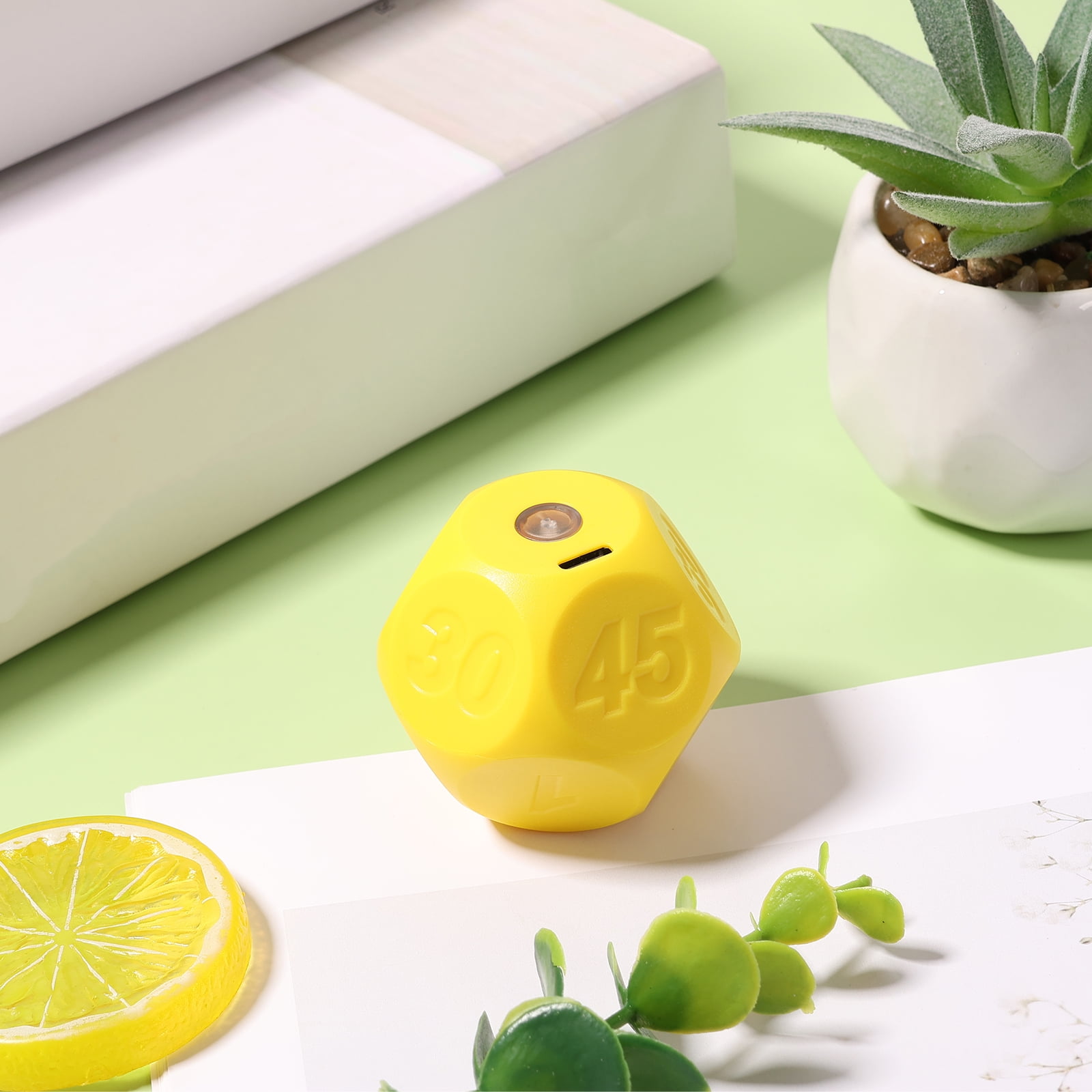 Tcwhniev Cube Timer 12 Sided Rechargeable Flip Timer with 11 Preset ...