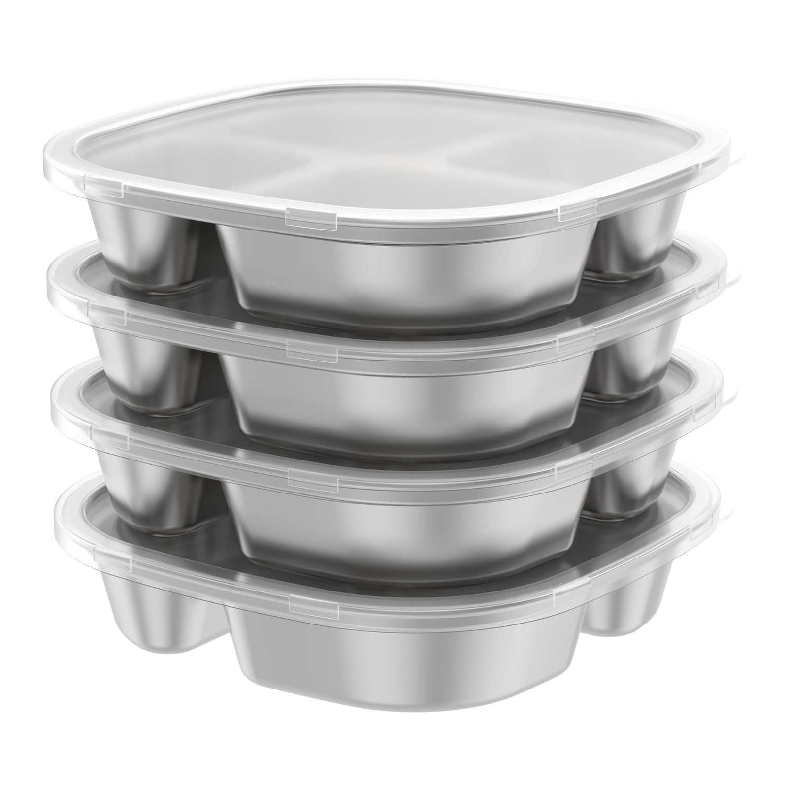 Sutowe Divided Plate 316 Stainless Steel Portion Control Tray with Lid ...