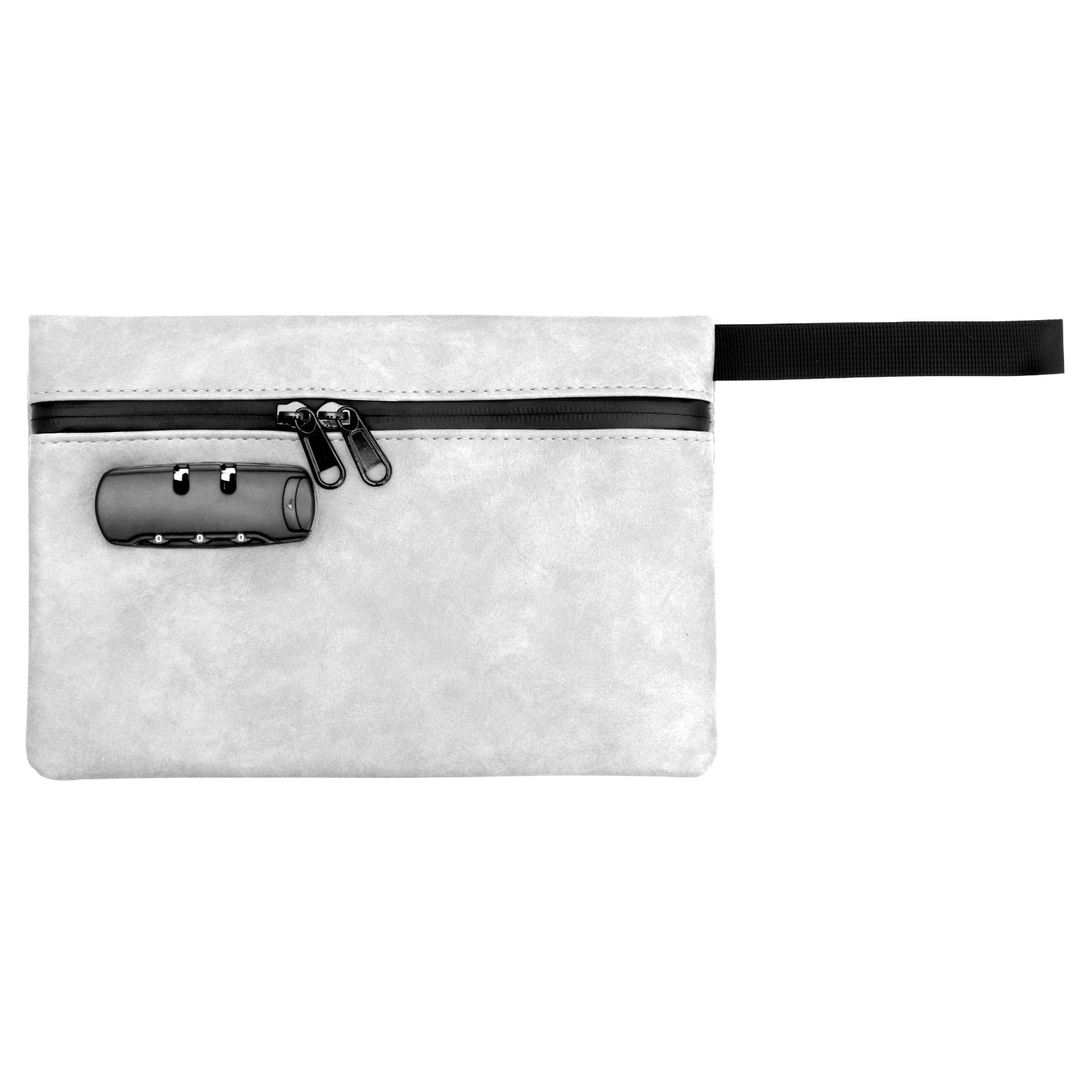 Sutowe Locked Money Bag with Zipper PU Leather Cash Lock Pouch ...