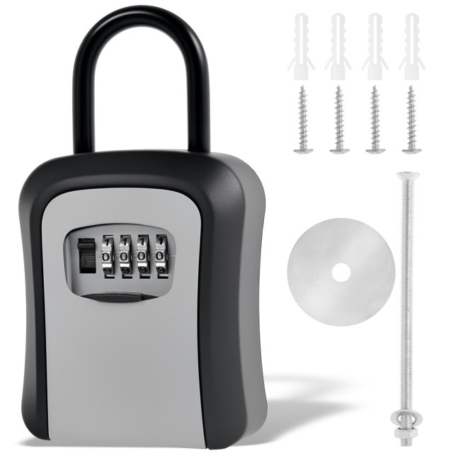 Sutowe Magnetic Key Lock Case Metal Key Storage Box 4 Digit Combination ...