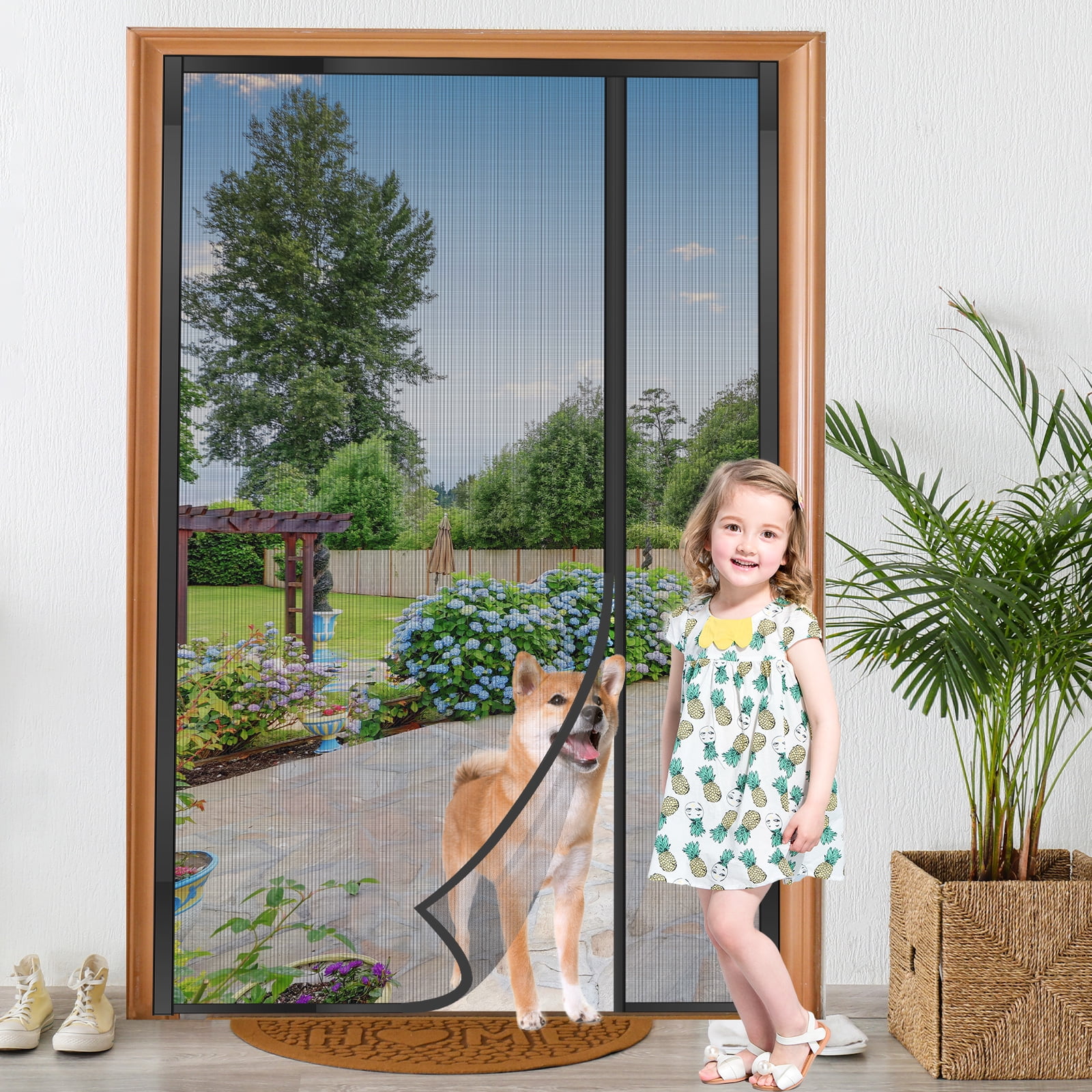 Sutowe Magnetic Screen Door Full Strip Magnets Self Sealing Mesh Screen ...
