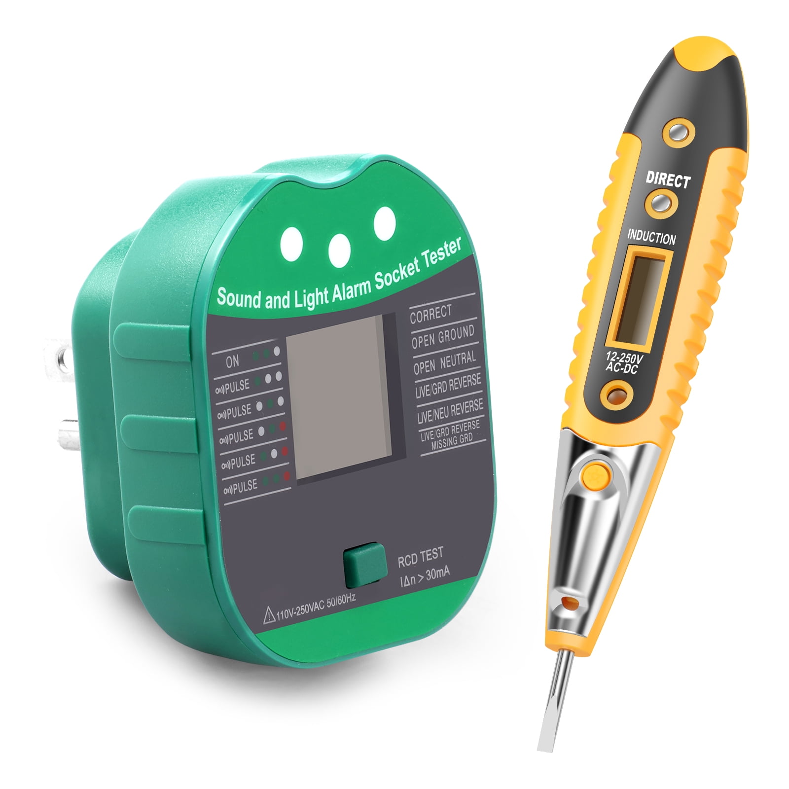 Tcwhniev Outlet Tester Electrical Detector Kit Compact Portable Smart ...