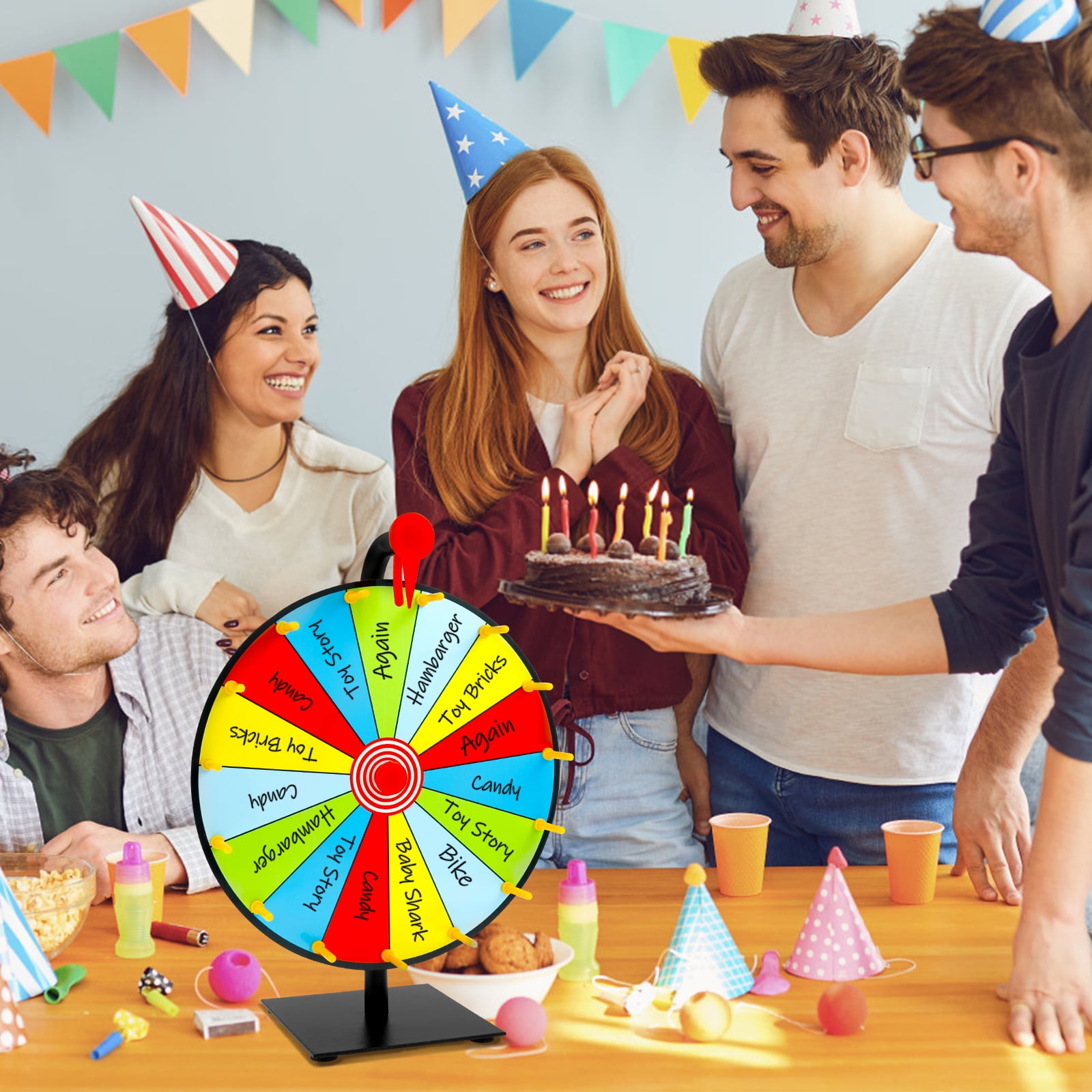 Sutowe Prize Wheel DIY Interactive Spin Wheel with Board Eraser and Pen ...