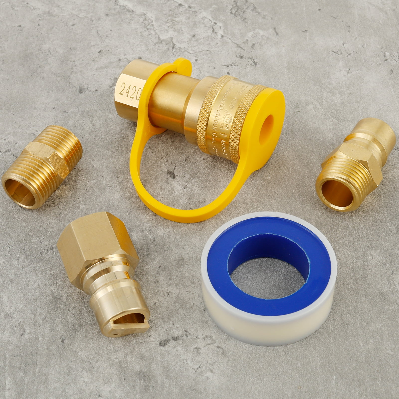 Sutowe Propane Tank Adapter Brass Propane Hose Adapter Good Sealing Gas Cylinder Connector with ...