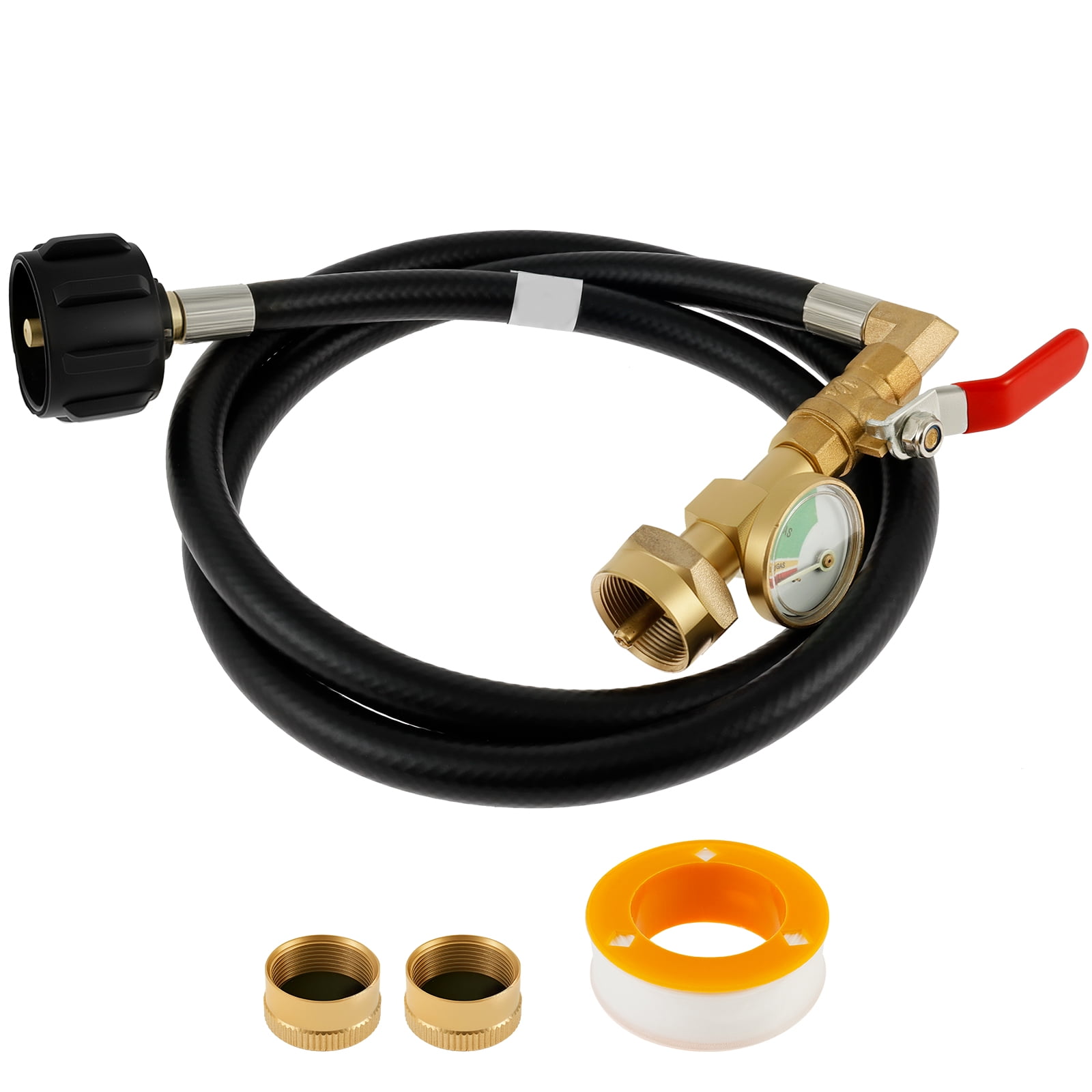 Sutowe Propane Tank Adapter Solid Brass Propane Refill Adapter 4FT Propane Refill Adapter Hose ...