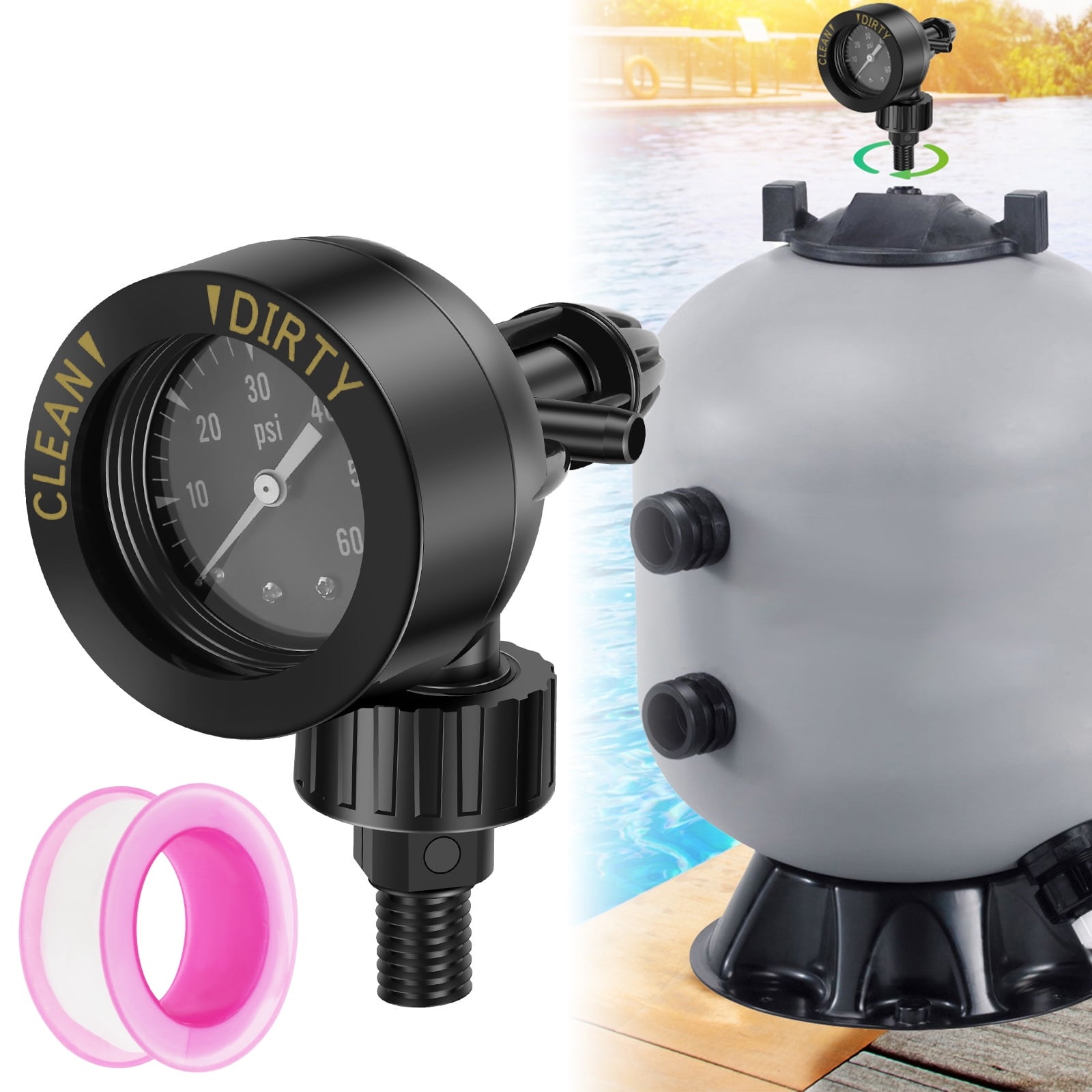 Tcwhniev Steel Air Gauge Release Valve Anti Fog Pool Filter Relief ...
