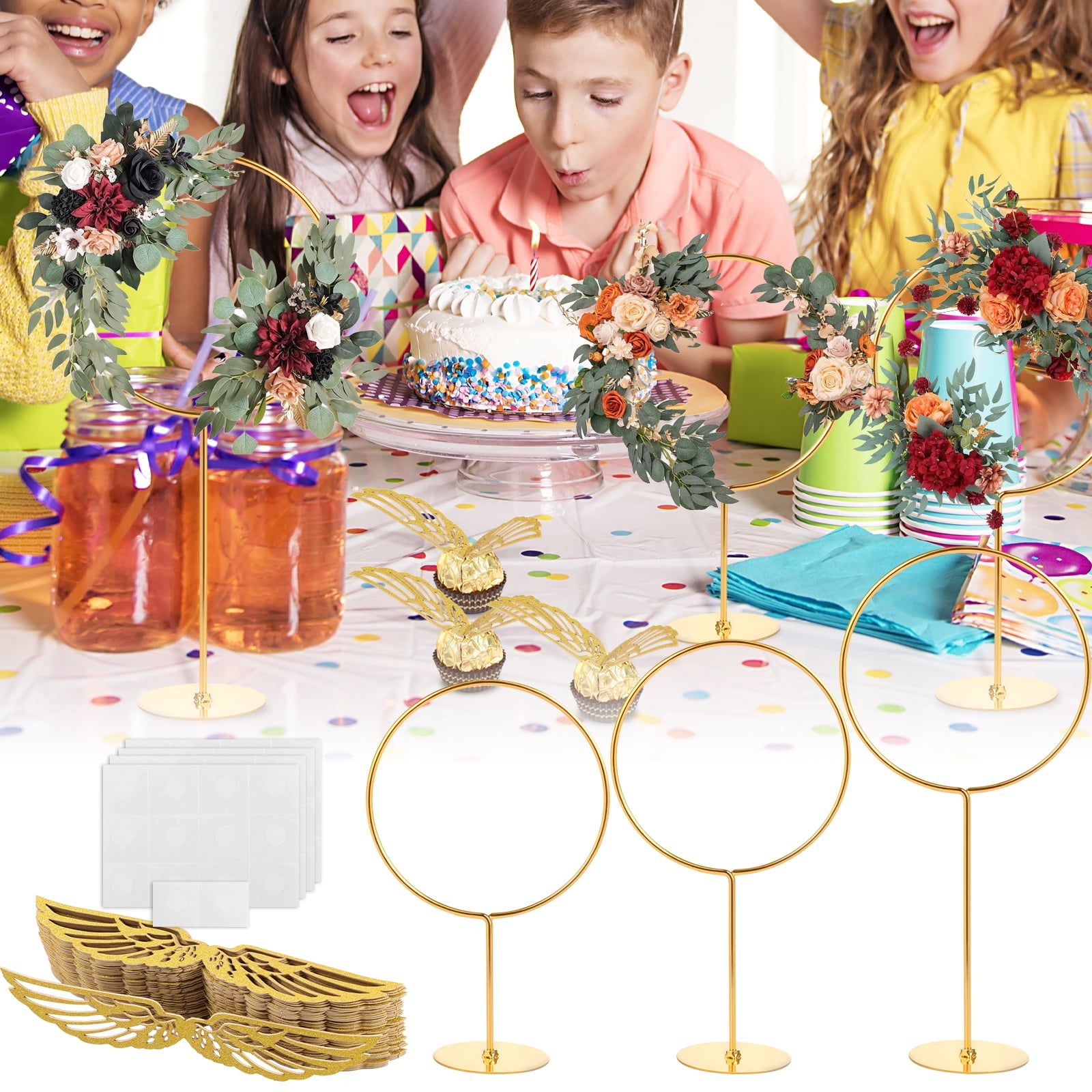 Sutowe Wings Wafer Cupcake Toppers Easy to Use Golden Wings Cupcake ...