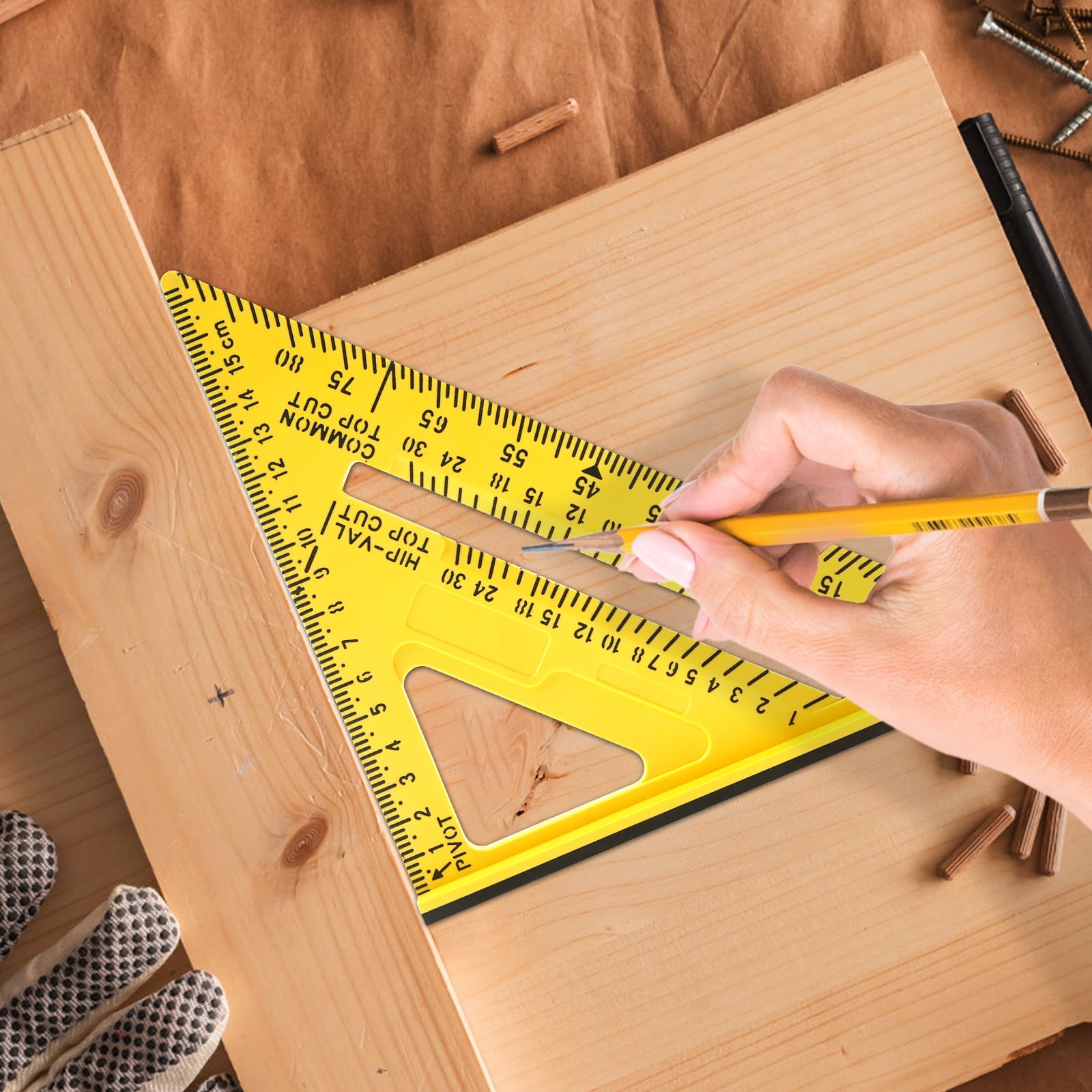 Sutowe Woodworking Triangle Ruler Plastic Carpenter Square Precision ...
