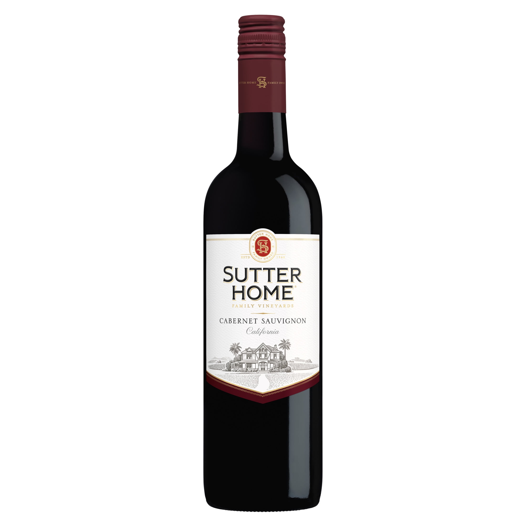 Sutter Home Cabernet Sauvignon California Red Wine, 750 ml Glass Bottle ...