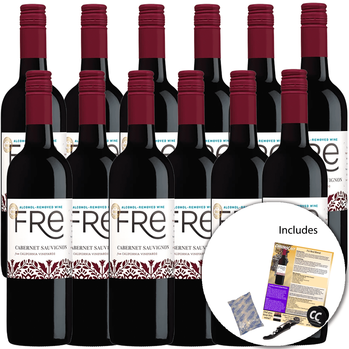 Sutter Home Fre Cabernet Non-Alcoholic Red Wine, Experience Bundle with ...