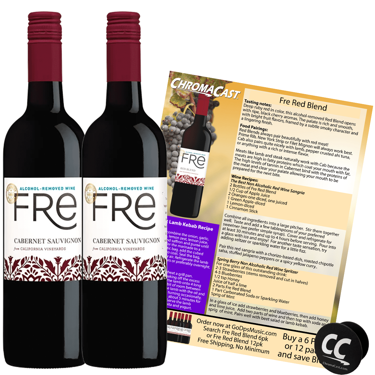 Sutter Home Fre Cabernet Non-Alcoholic Red Wine, Experience Bundle with ...
