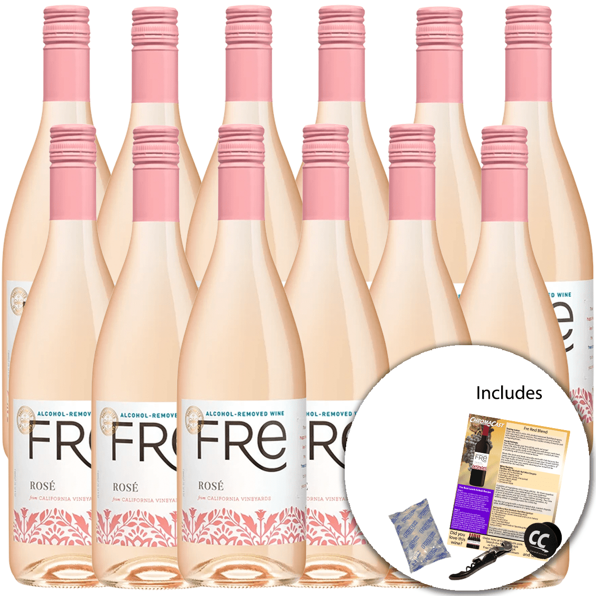 Sutter Home Fre Rosé Non-Alcoholic Wine, Experience Bundle with ...